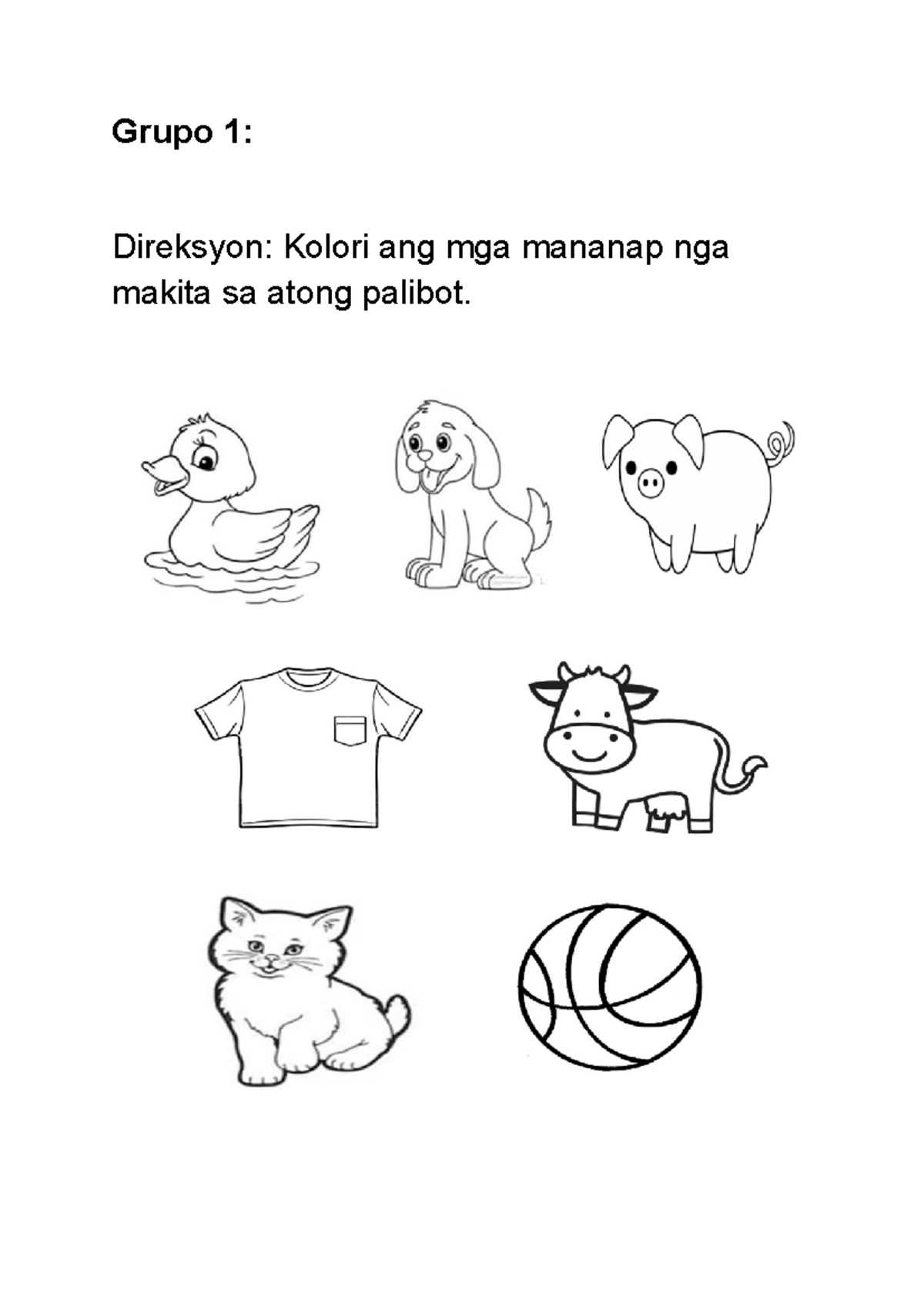 Guided Practice 11111111111 - Grupo 1: Direksyon: Kolori ang mga ...