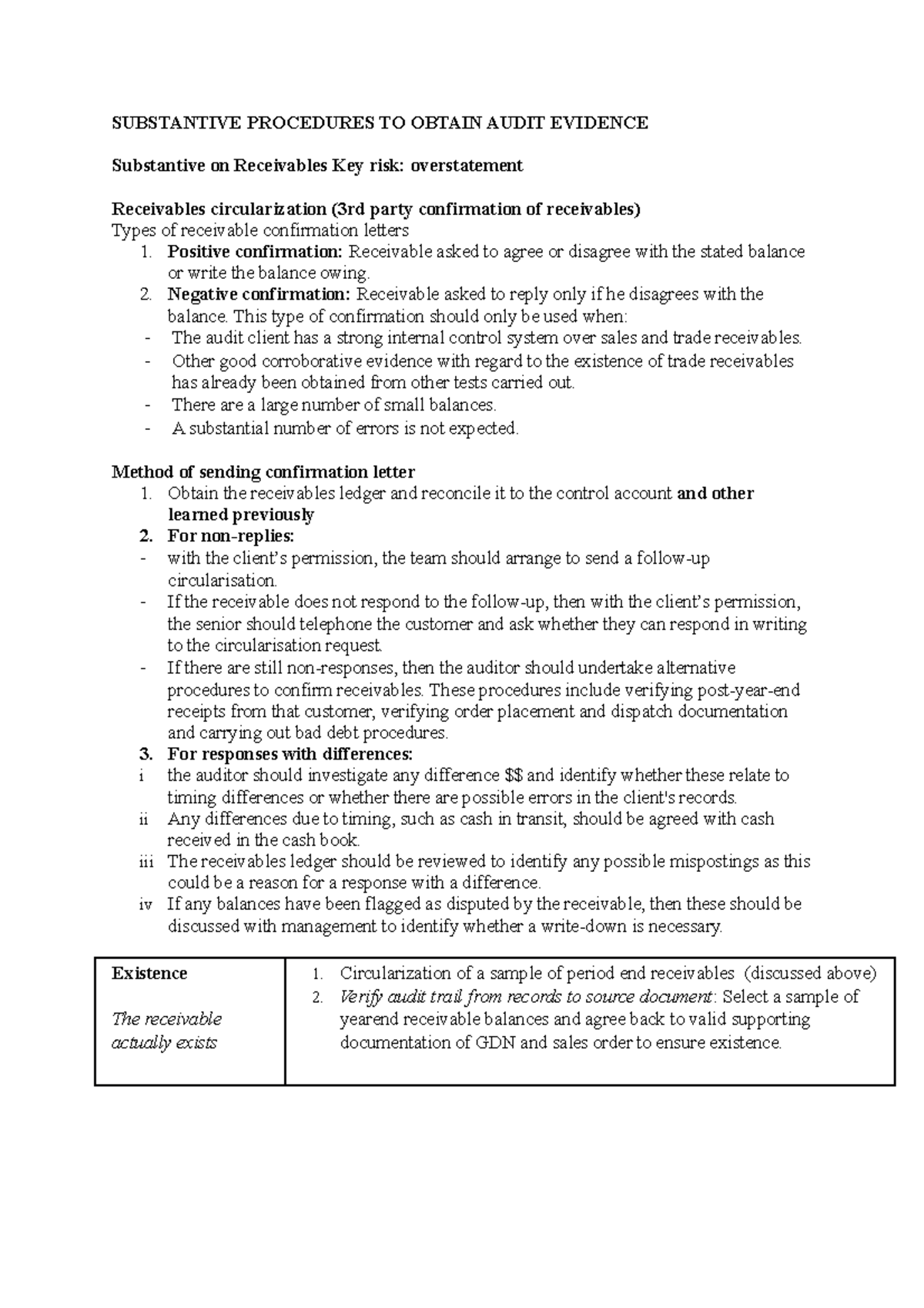Substantive Procedures - SUBSTANTIVE PROCEDURES TO OBTAIN AUDIT EVIDENCE Substantive on ...