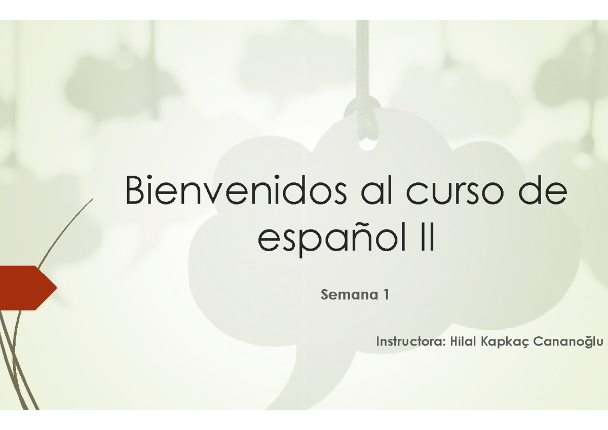 Week 1 - Spanish A1 level Lecture notes week 1 - Bienvenidos ...
