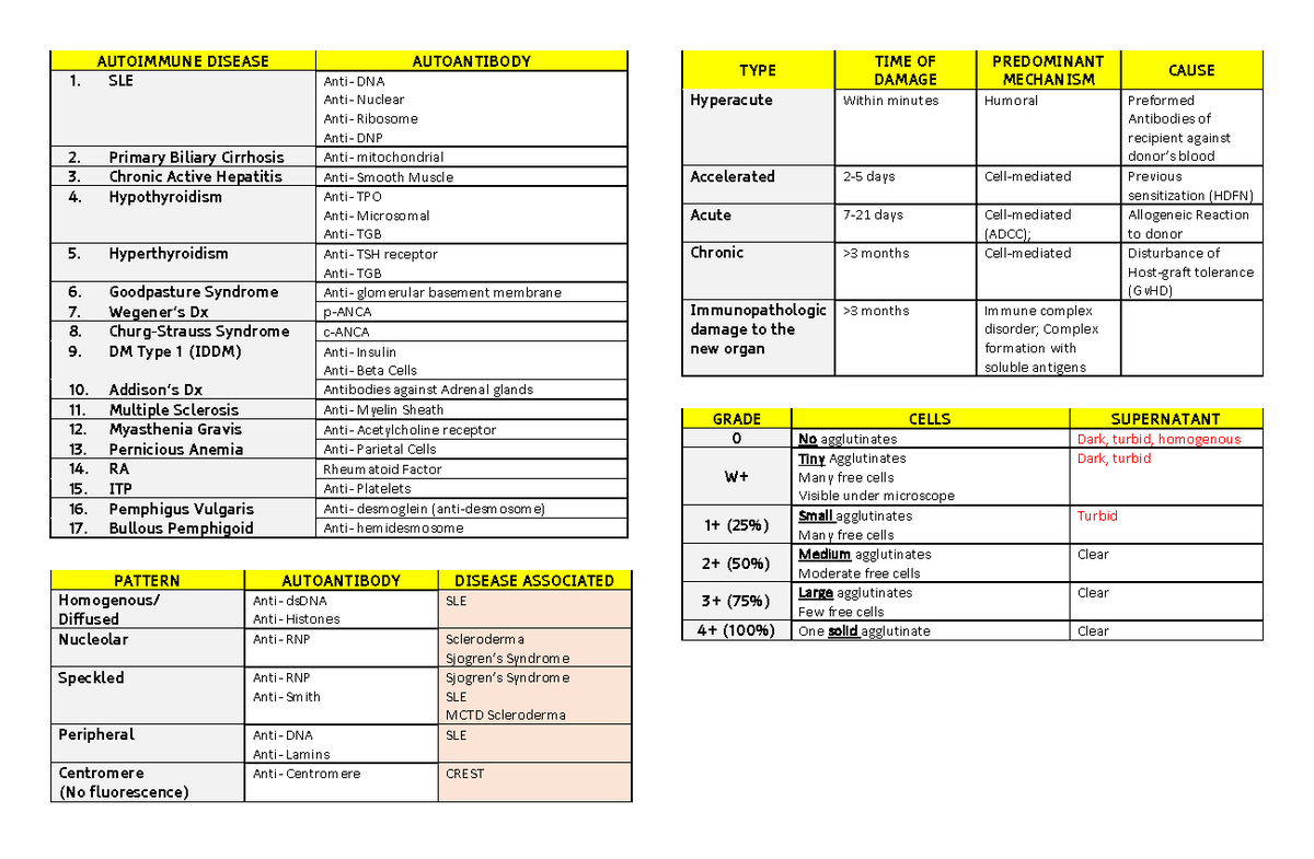 ISBB Wall Notes - ISBB - AUTOIMMUNE DISEASE AUTOANTIBODY SLE Anti- DNA ...