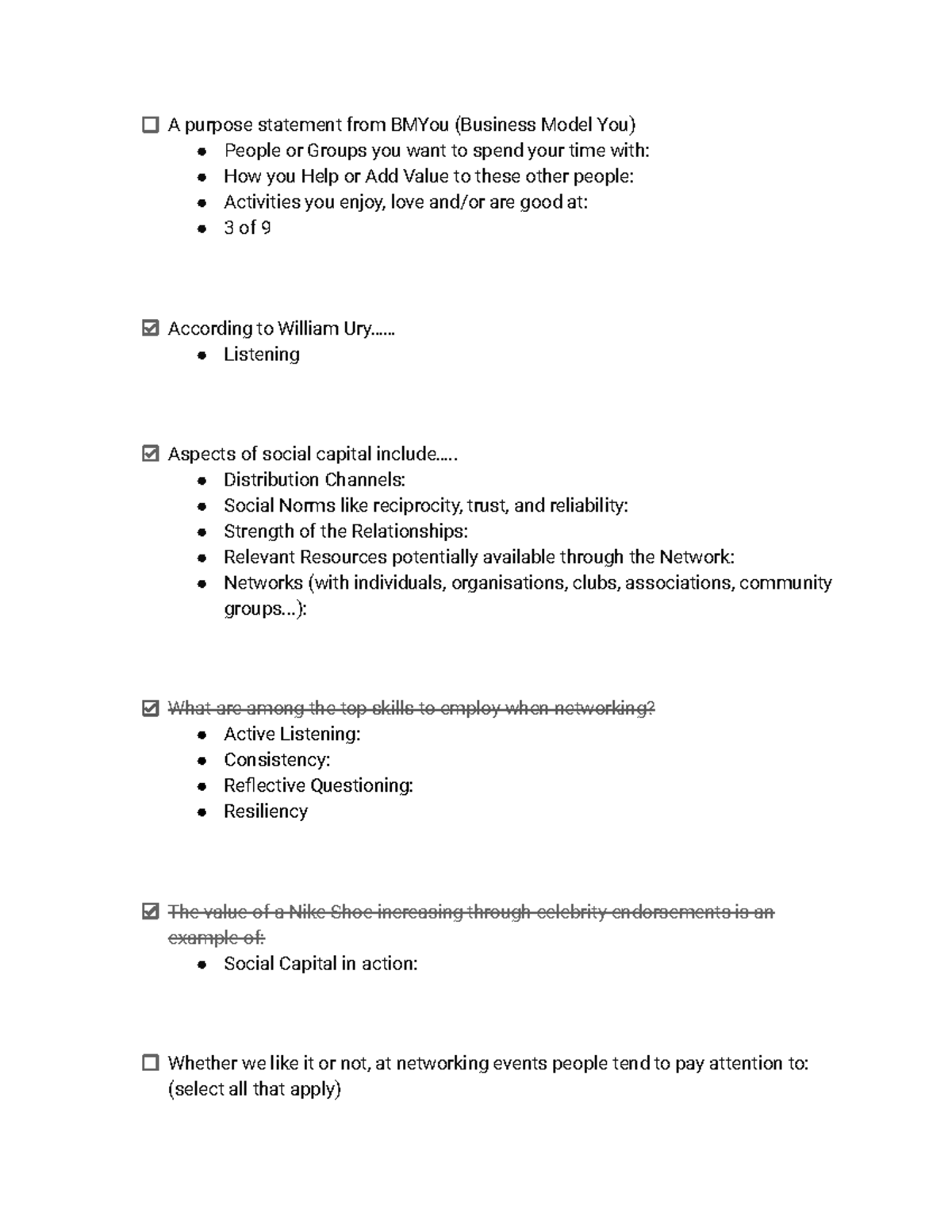 Quiz 5 #5444487 - A purpose statement from BMYou (Business Model You ...