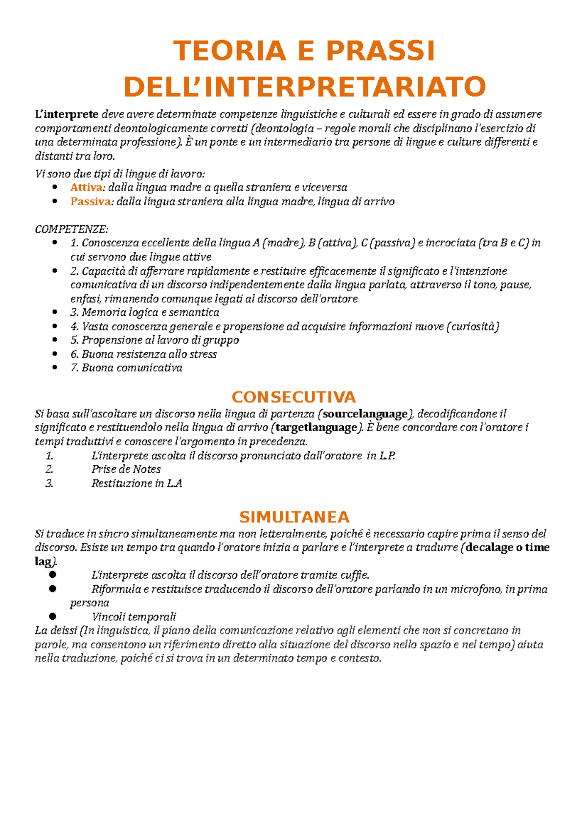 Teoria E Prassi dell' Interpretariato IULM - Pignataro - TEORIA E PRASSI DELL’INTERPRETARIATO ...