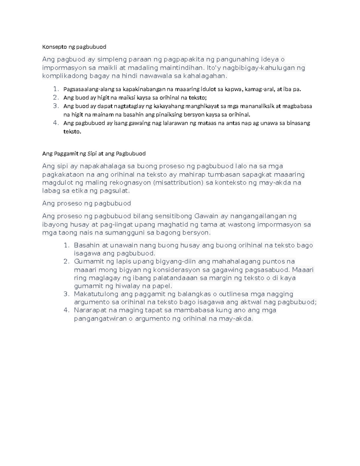 Konkomfil - vvsjvshkvshvovhpev - Konsepto ng pagbubuod Ang pagbuod ay ...