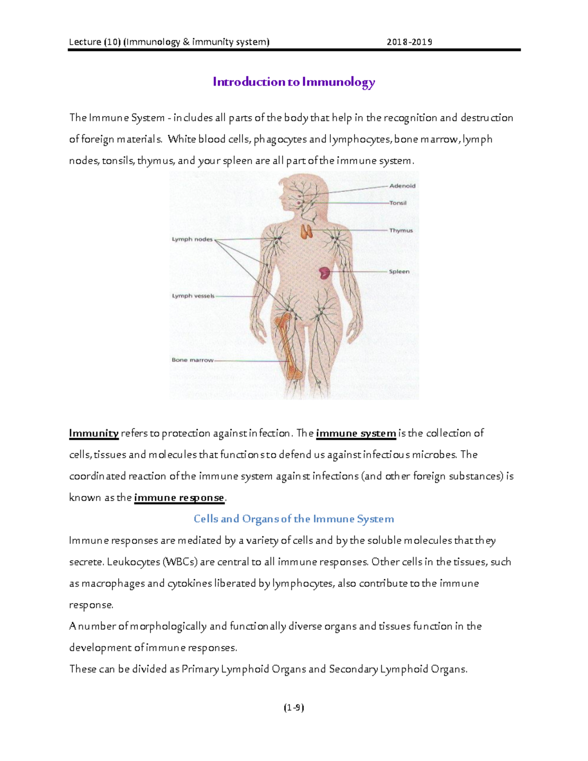 Microbiology-L10-Immunity-and-immune-system (1) - Introduction to ...