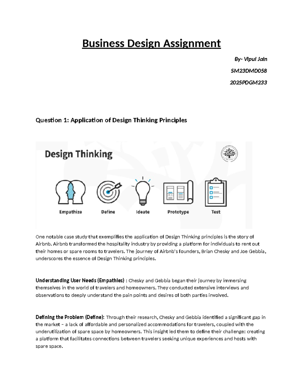 DT - nnhyu - Business Design Assignment By- Vipul Jain SM23DMD 2025PDGM ...