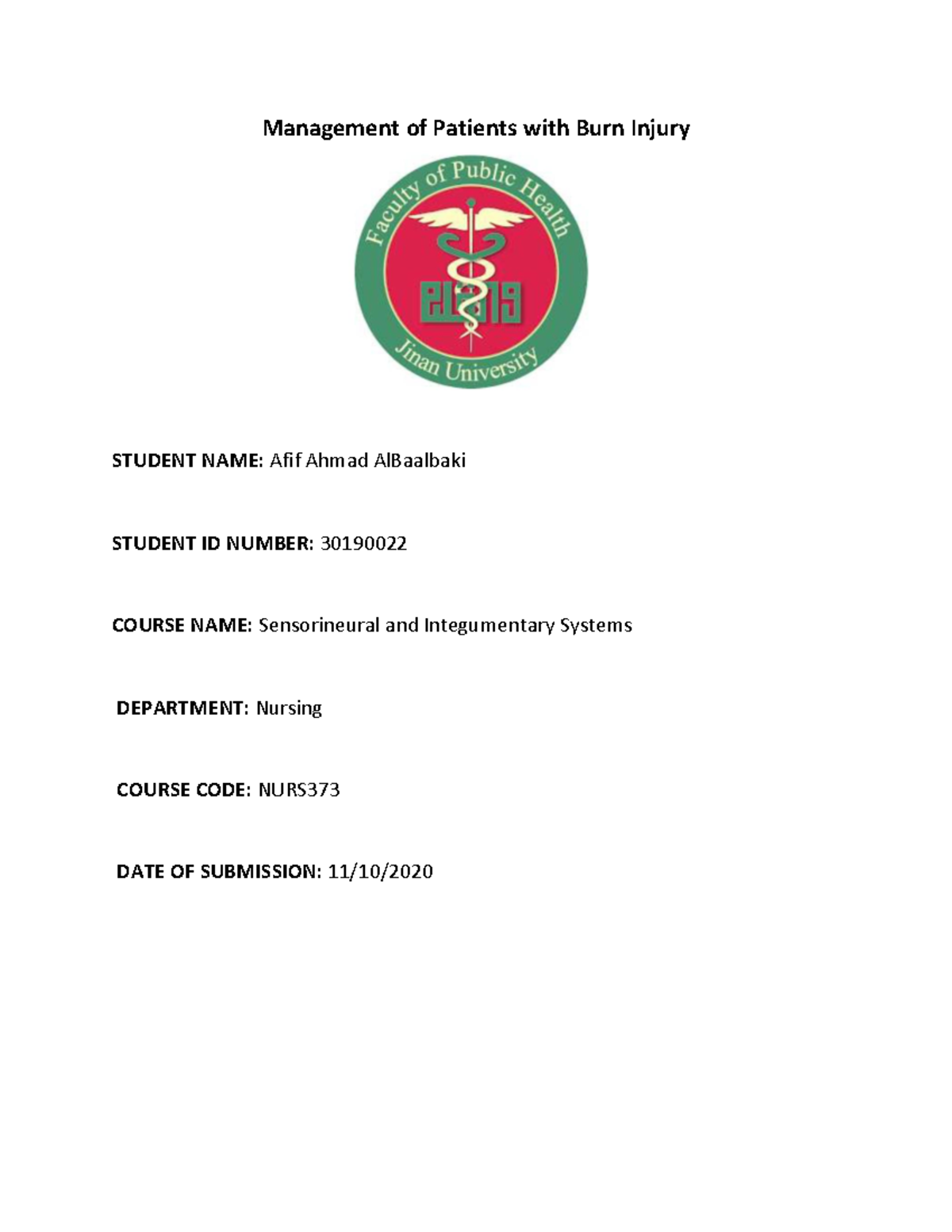 Management of Patients with Burn Injury - Kindly explain the Modulation ...