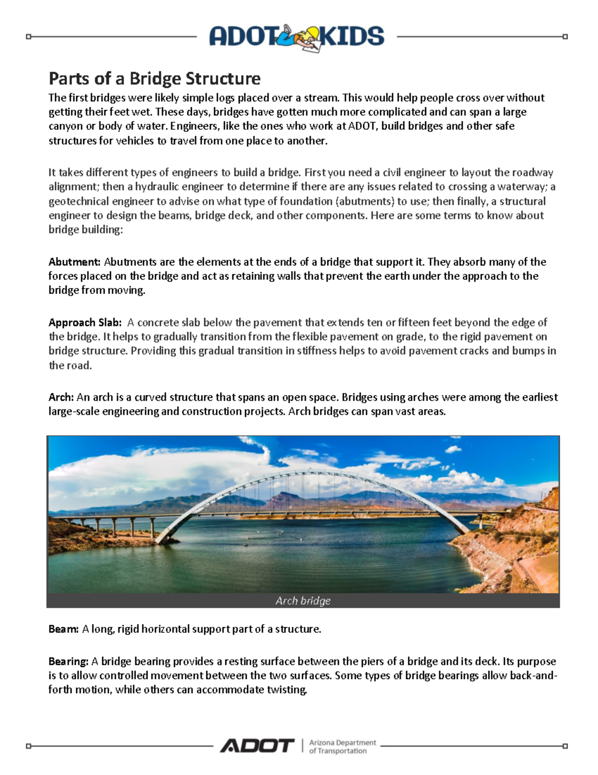 Parts of a Bridge Structure - This would help people cross over without ...