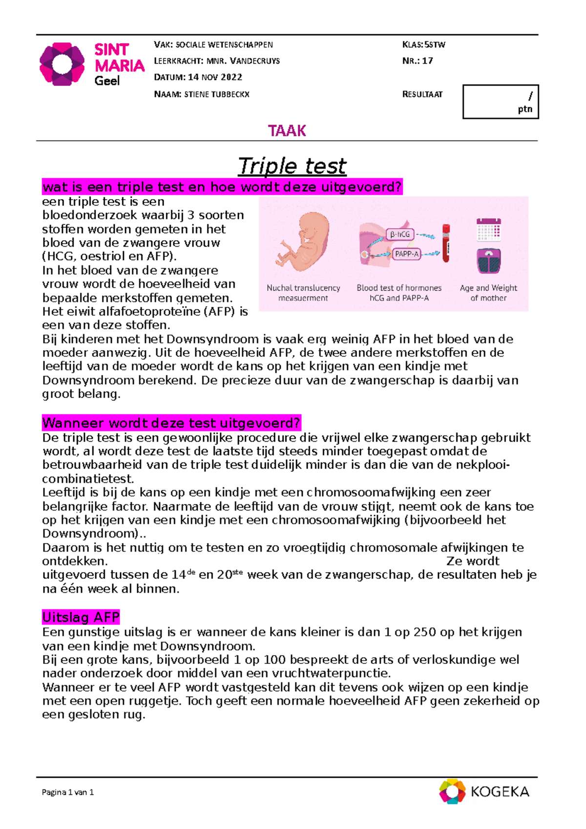 Triple test (sw) - VAK: SOCIALE WETENSCHAPPEN KLAS:5STW LEERKRACHT: MNR ...