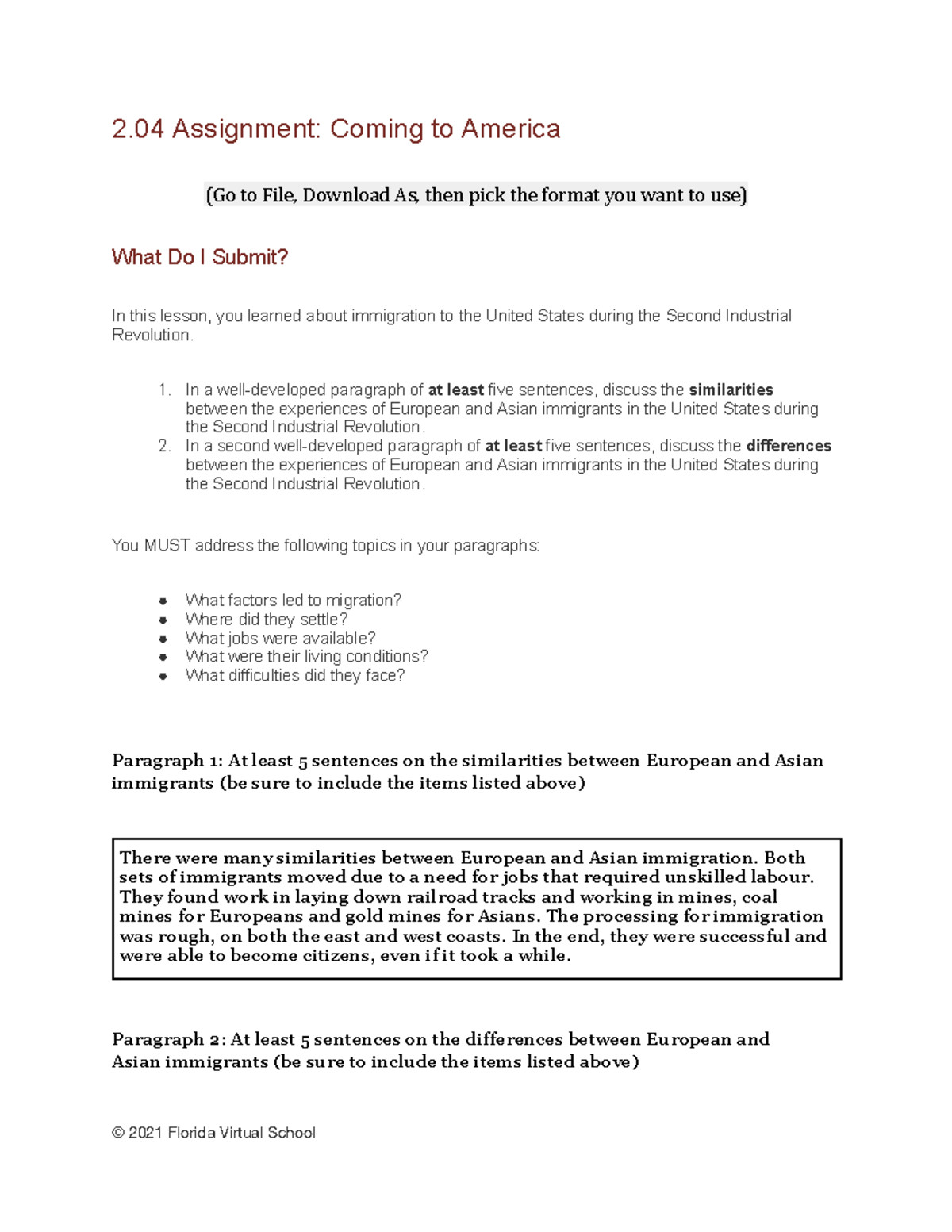 Ush 204 Assignment 2 Assignment Coming To America Go To File Download As Then Pick The
