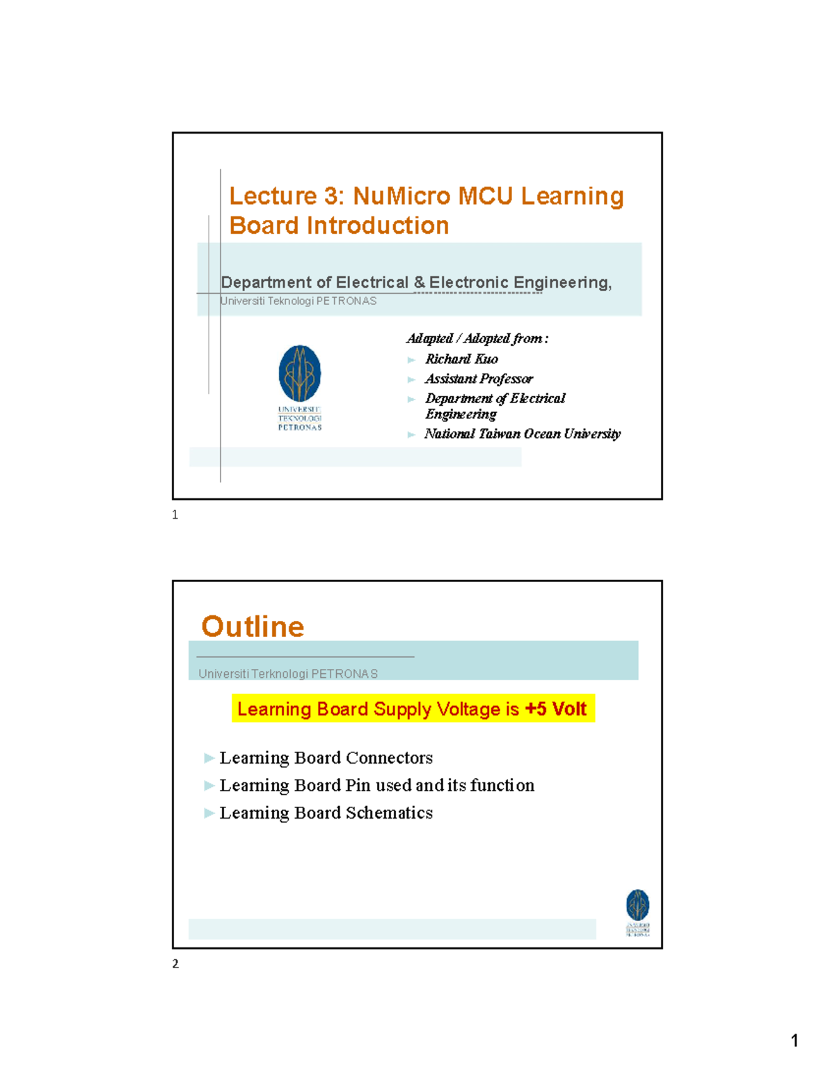 Micro Keil Learning Board Lecture notes - Department of Electrical ...