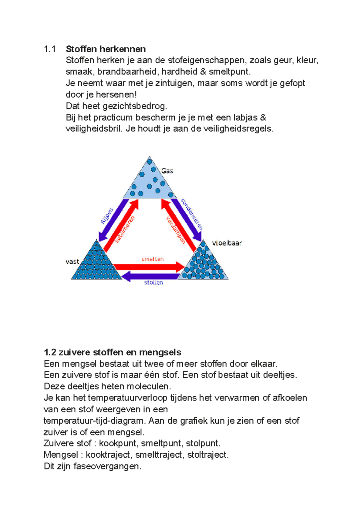 Scheikunde samenvatting - 1 Stoffen herkennen Stoffen herken je aan de ...