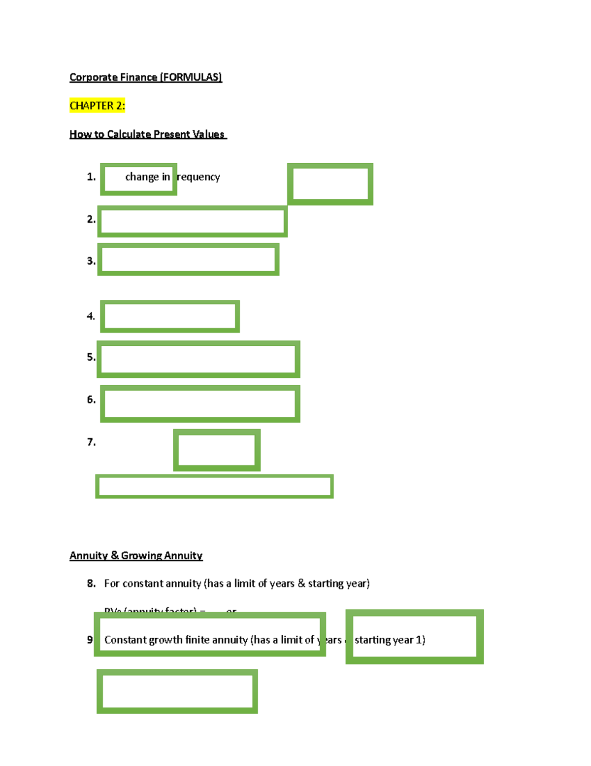 Corporate Finance ( Formulas) - Corporate Finance (FORMULAS) CHAPTER 2 ...