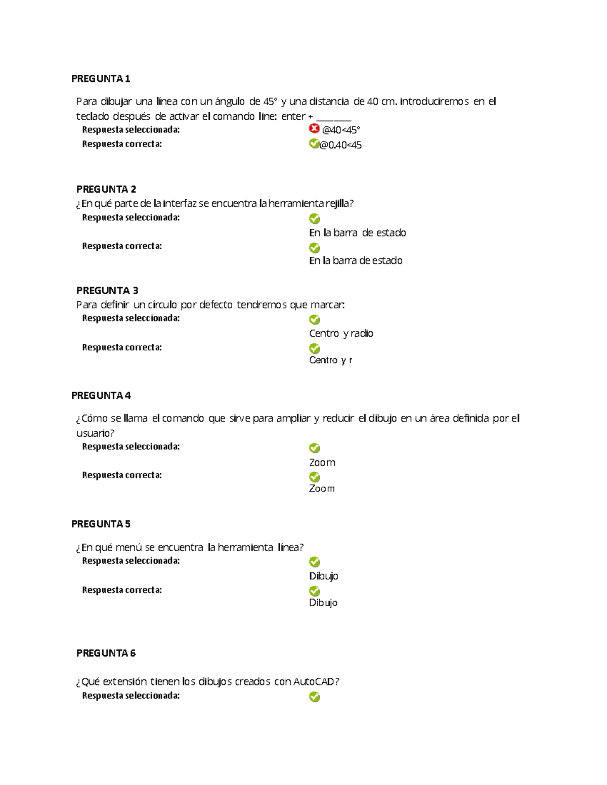 Automatizda fundamentos del dibujo - PREGUNTA 1 Para dibujar una línea ...