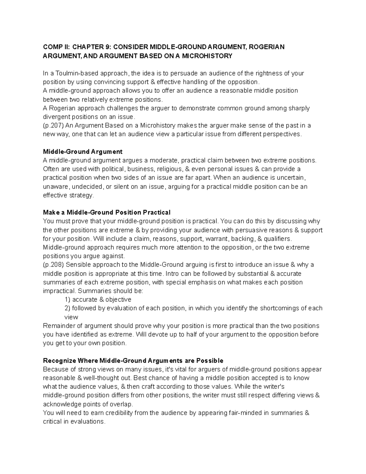 COMP II Chapter 9 Consider Middle- Ground Argument, Rogerian Argument ...