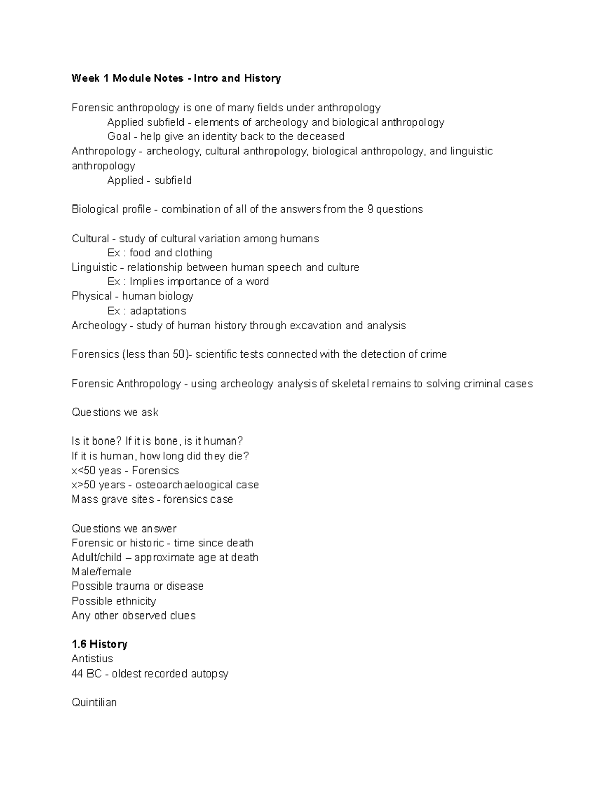 Week 1 Module Notes - Intro and History - Google Docs - Week 1 Module ...