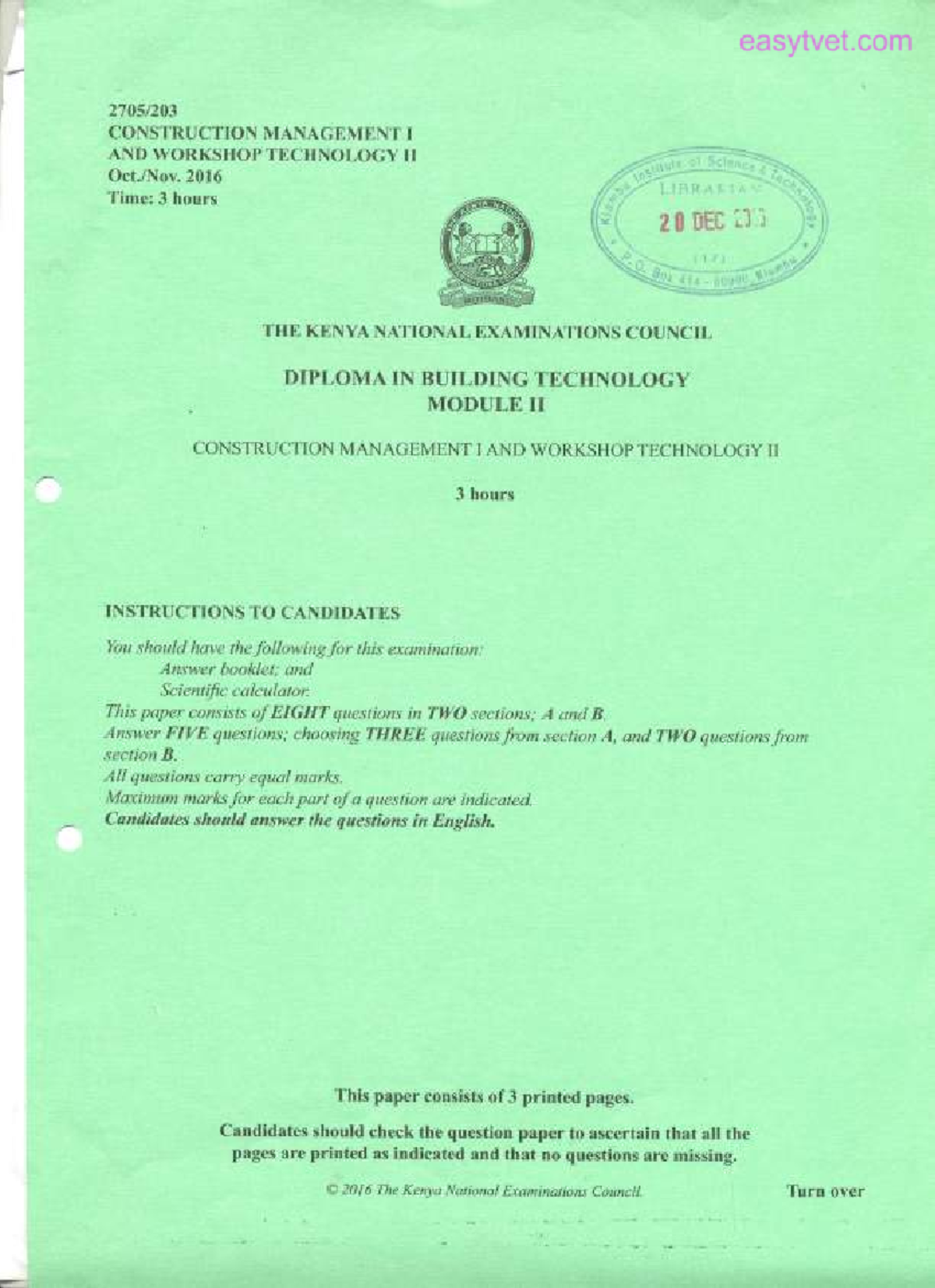 2016 nov - Notes - Civil engineering - Studocu