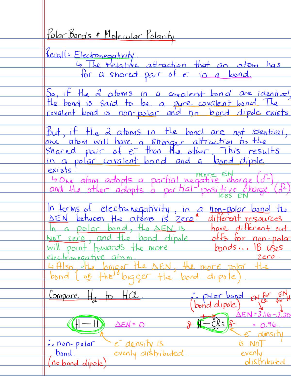 Polar Bonds and Molecular Polarity - Studocu