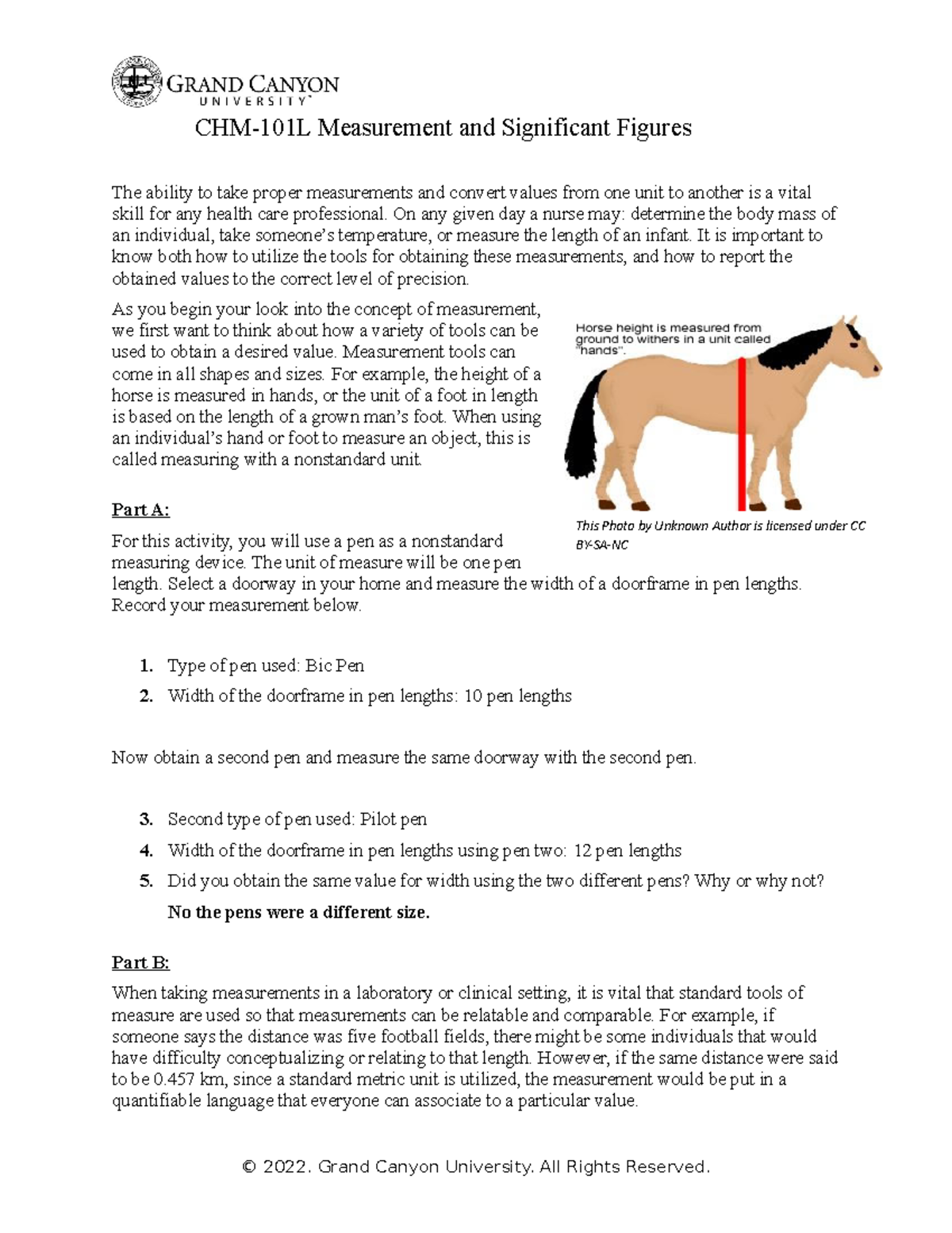 Measure - CHM-101L Measurement and Significant Figures The ability to ...
