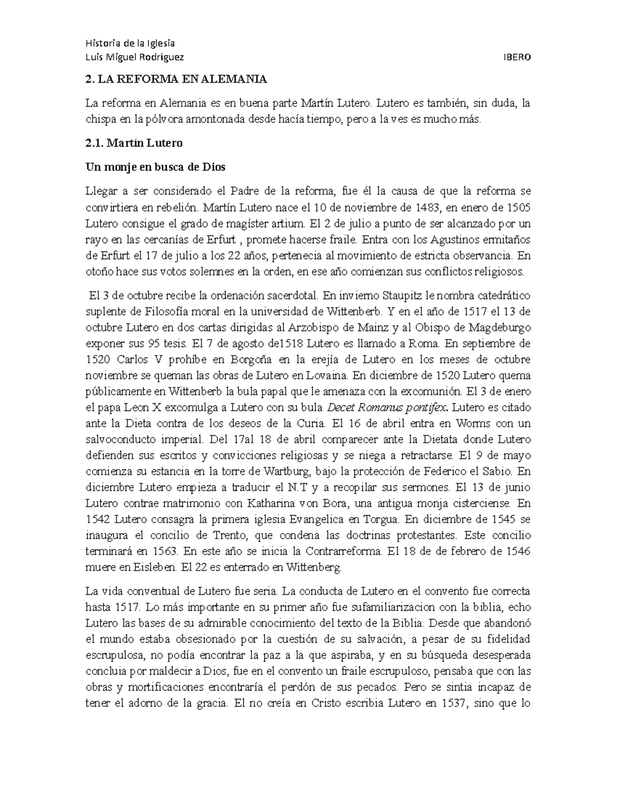 Síntesis La Reforma en Alemania y fuera de Alemania - Luis Miguel ...