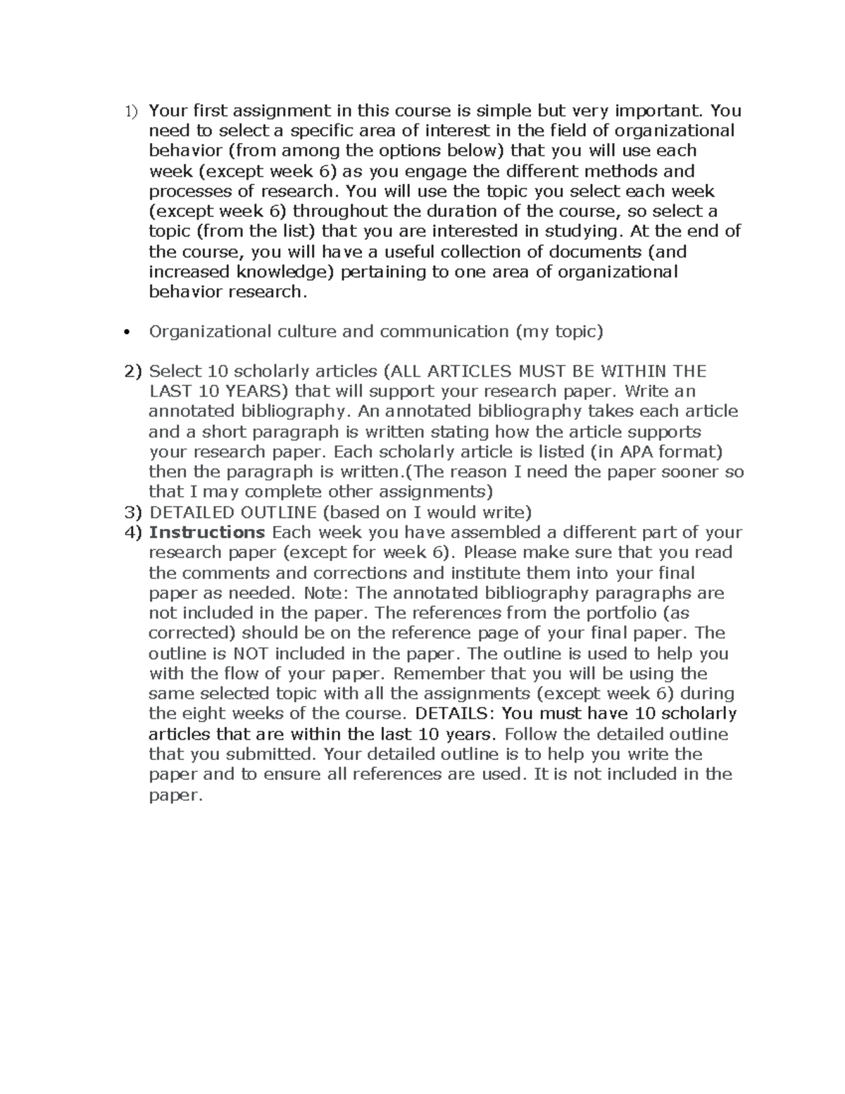 8-9 page paper - coursework - Your first assignment in this course is ...