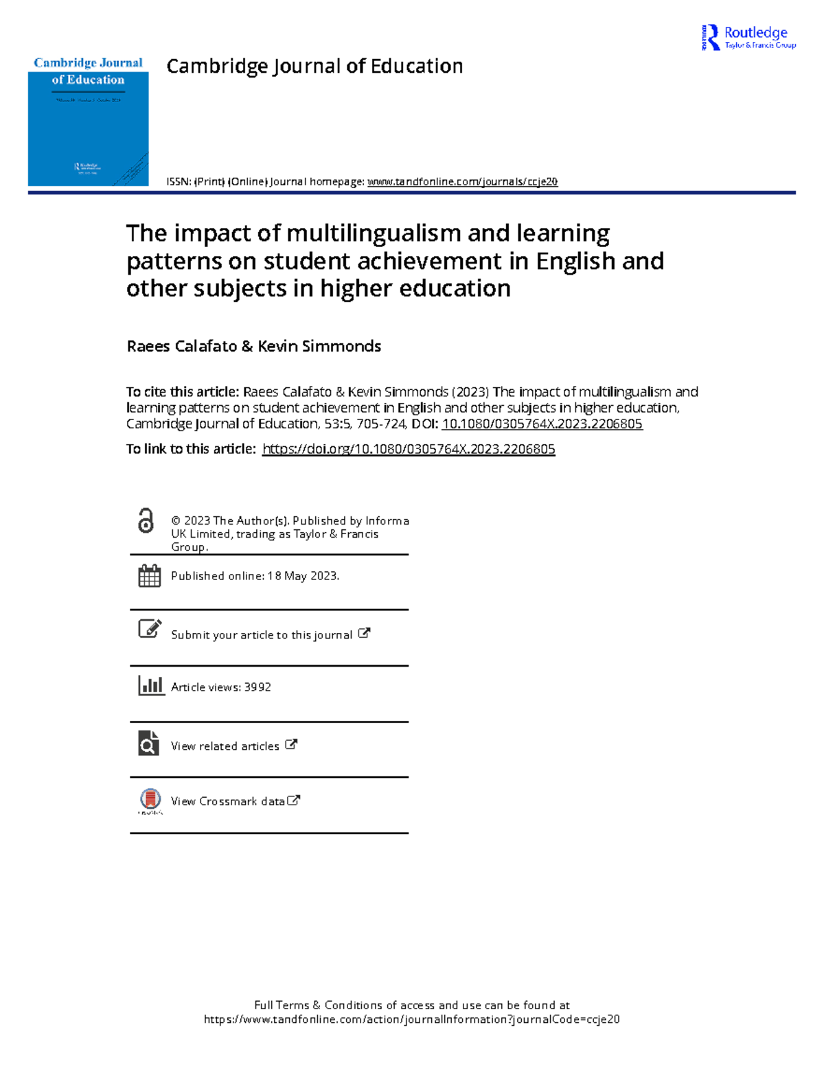 The impact of multilingualism and learning patterns on student ...