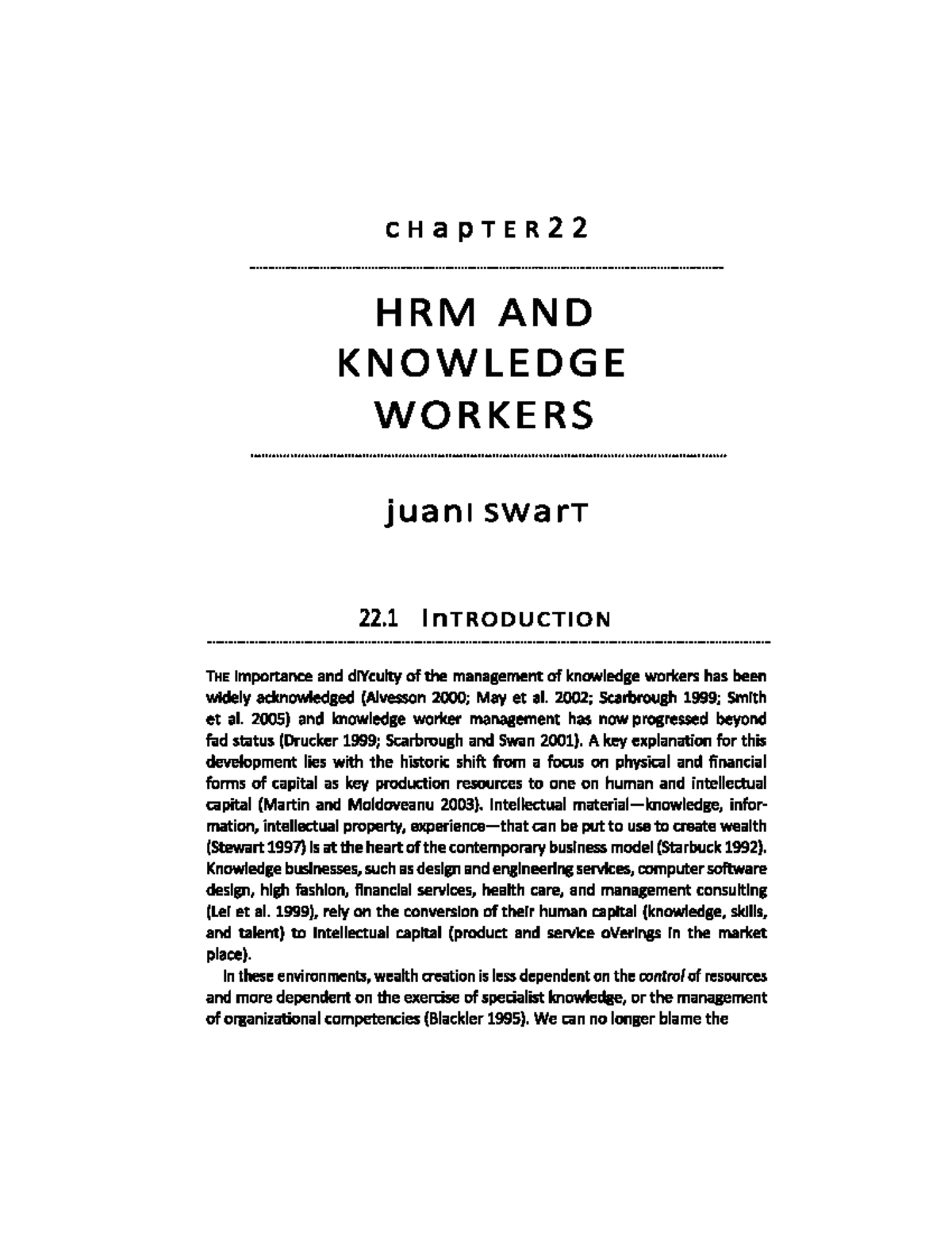 HRM and Knowledge Workers - Human Resources Management - Studocu