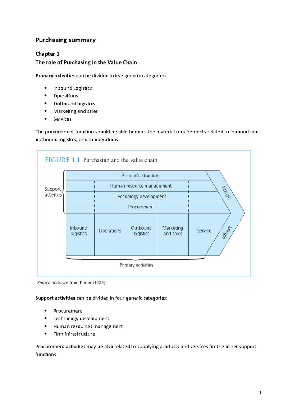 Purchasing summary - Purchasing summary Chapter 1 The role of ...