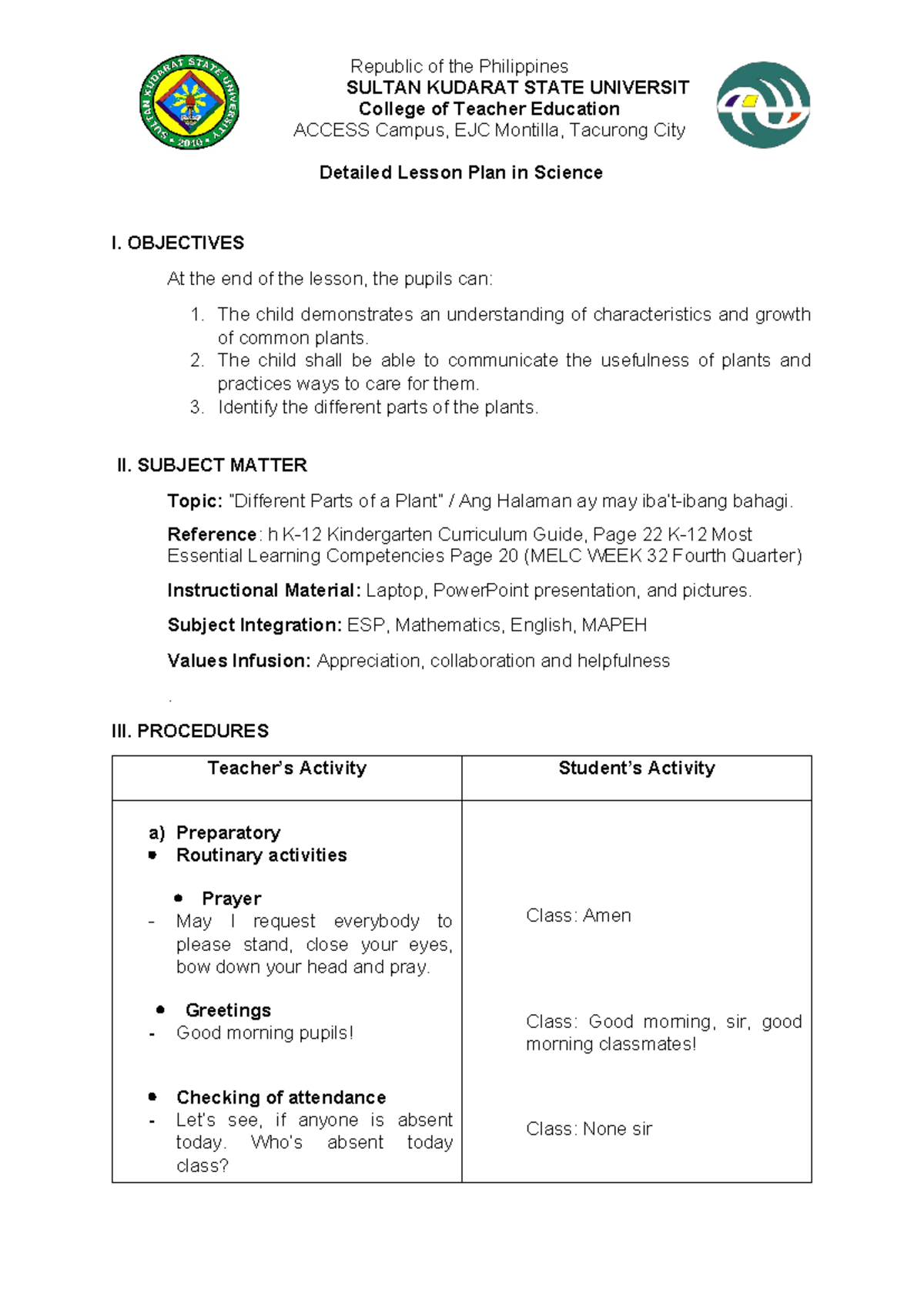 Fdemo - Jeric P - SULTAN KUDARAT STATE UNIVERSIT College of Teacher ...