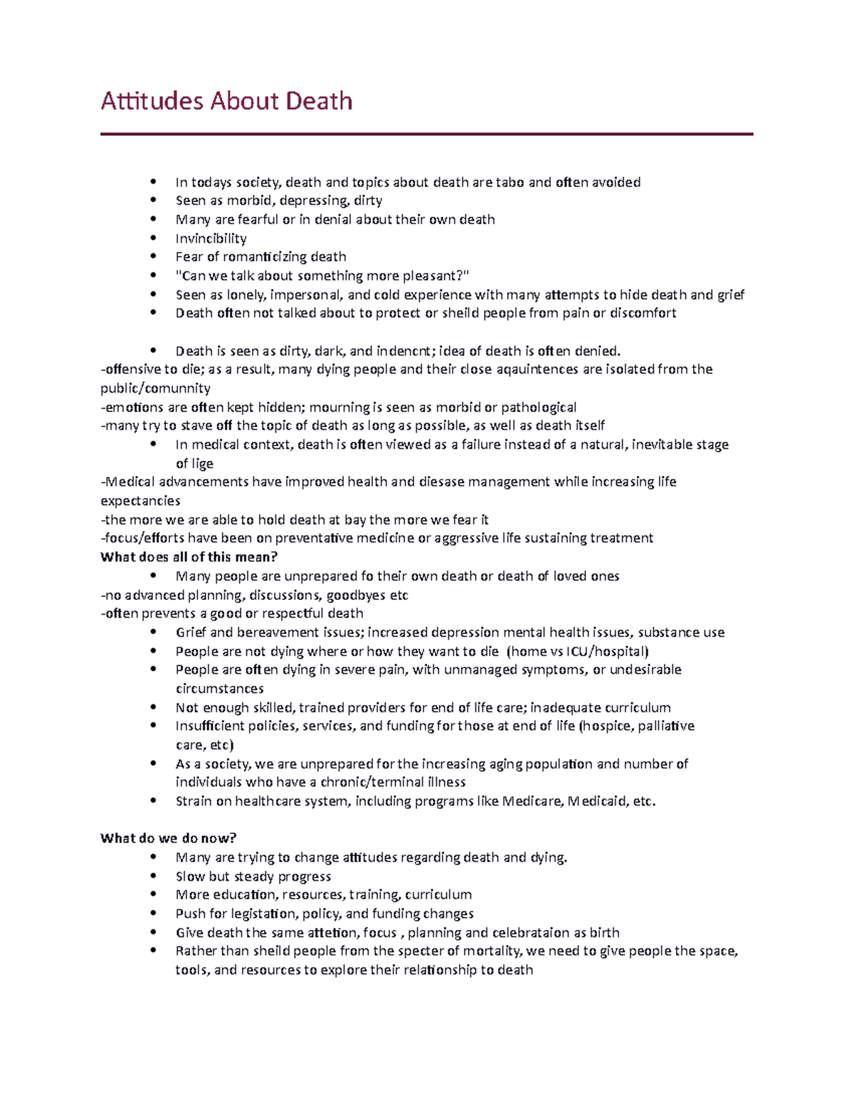 Attitudes About Death -offensive to die; as a result, many dying people ...