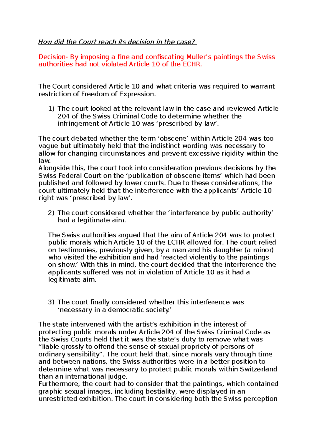 1028 Case Analysis - How did the Court reach its decision in the case ...