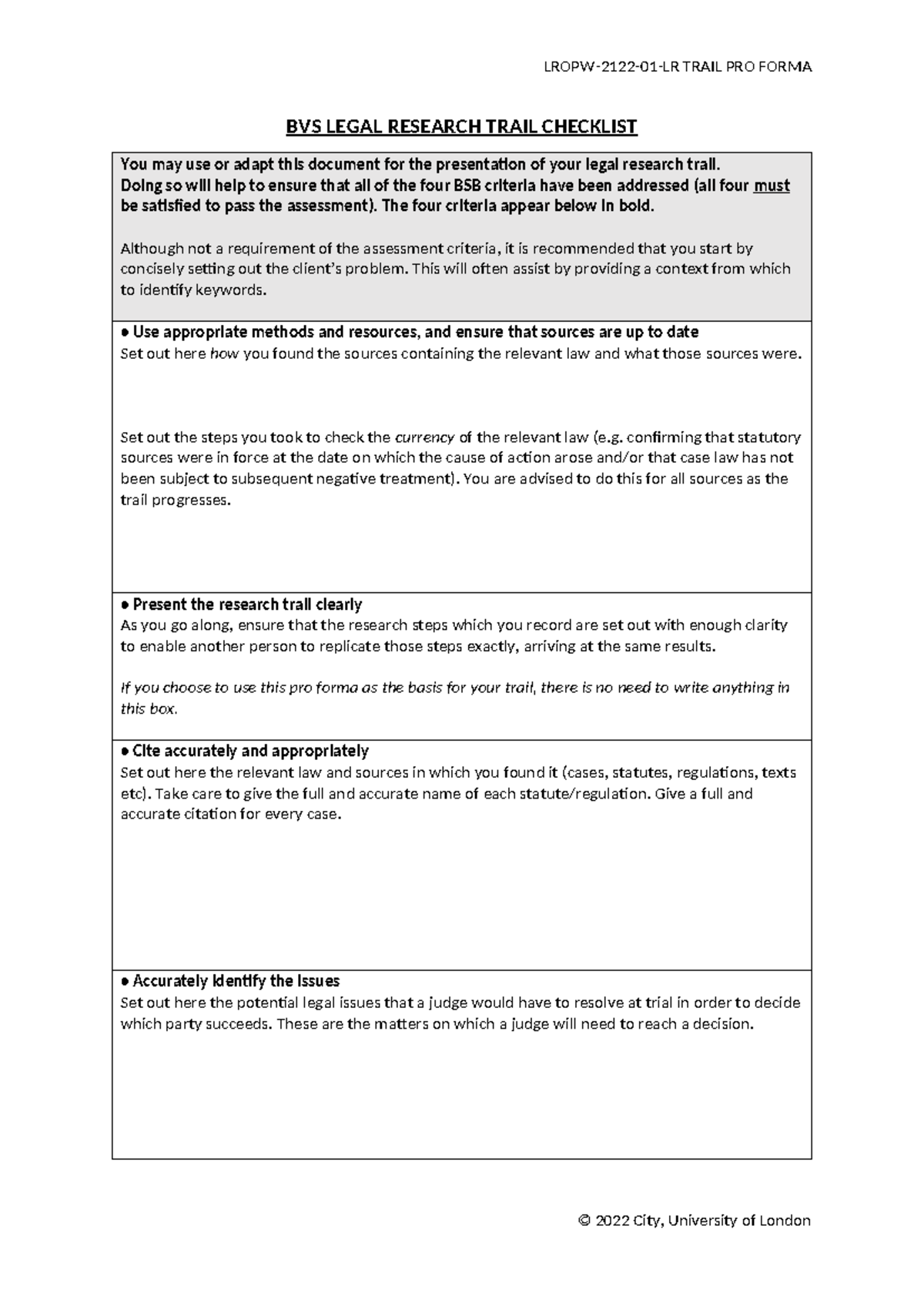 Research trail format - LROPW-2122-01-LR TRAIL PRO FORMA BVS LEGAL ...