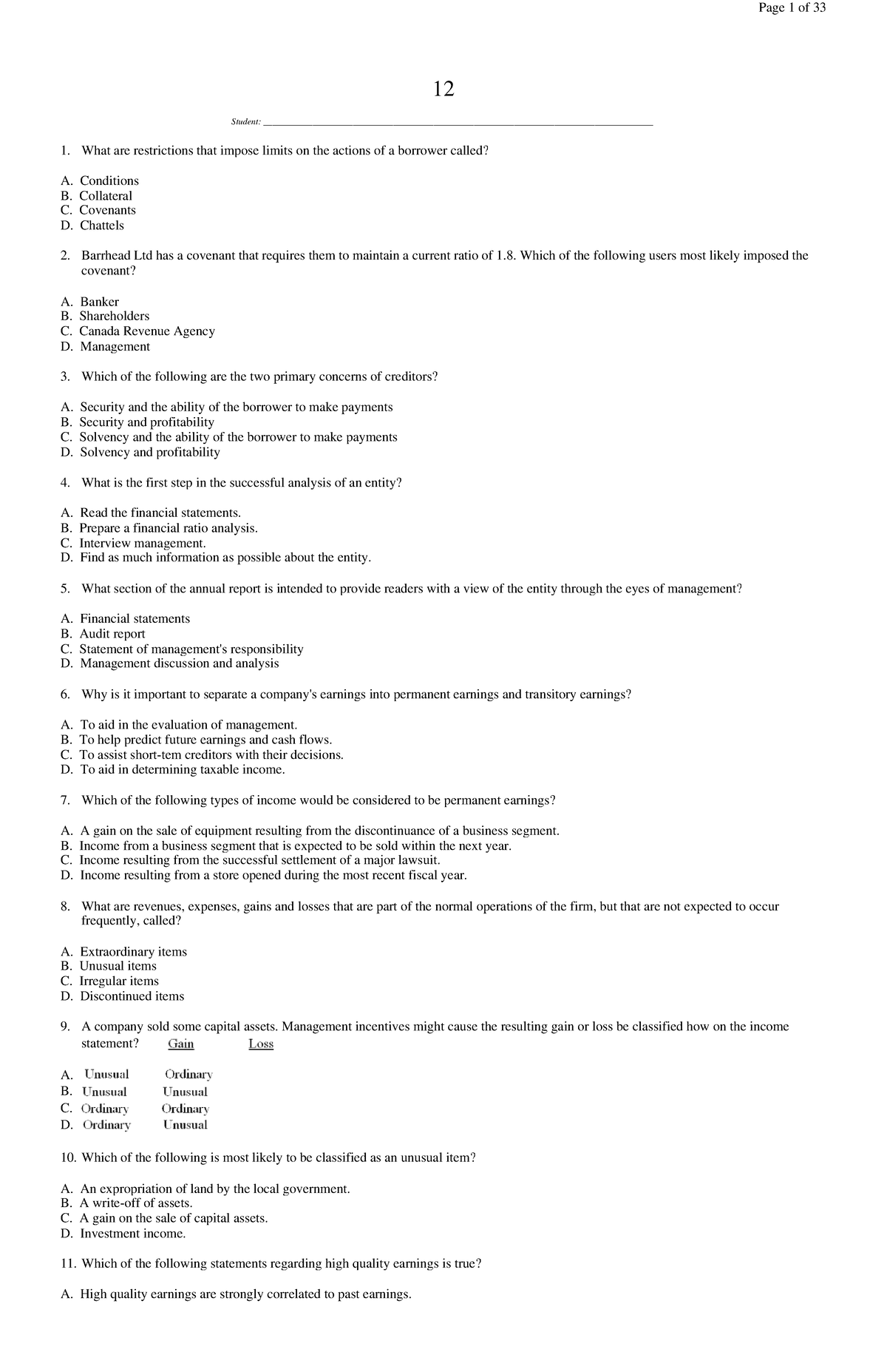 Chapter 12 Questions - 12 _Student: - Studocu