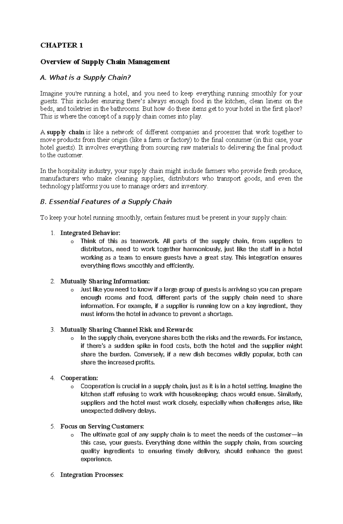 Chapter 1 - for reference - CHAPTER 1 Overview of Supply Chain ...