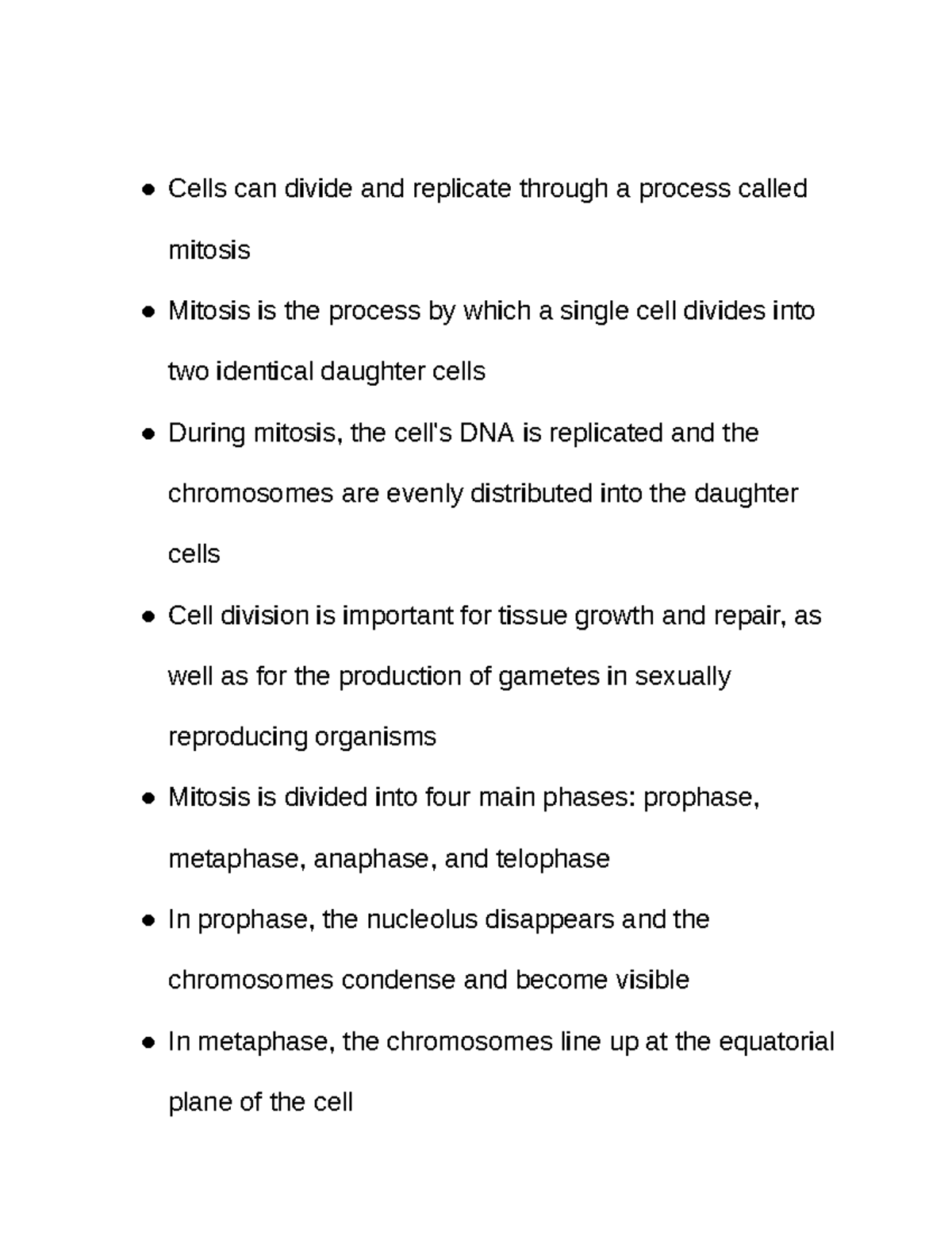 Cell Divisions. - Google Docs - Cells can divide and replicate through ...