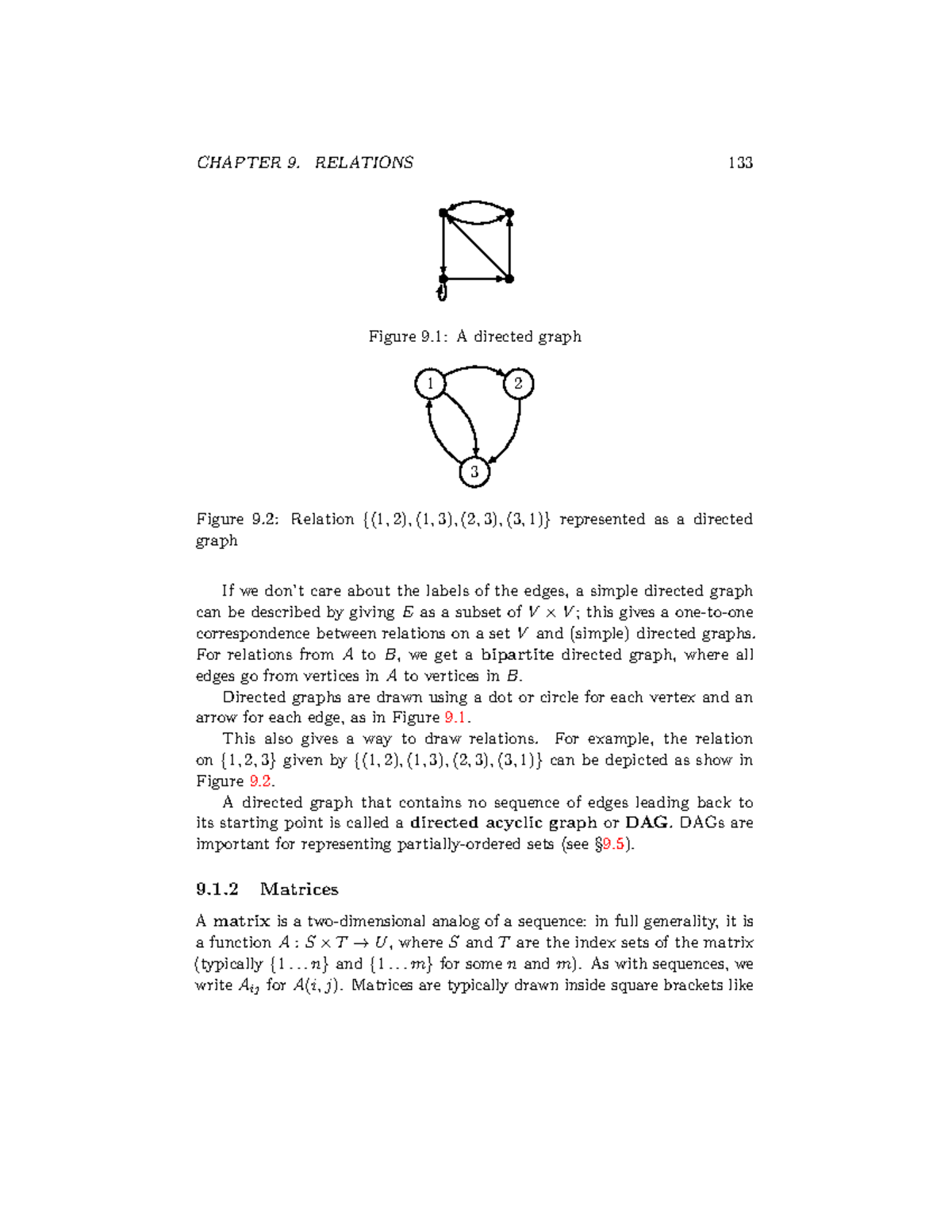 Classifying relations - Figure 9: A directed graph 1 2 3 Figure 9 ...