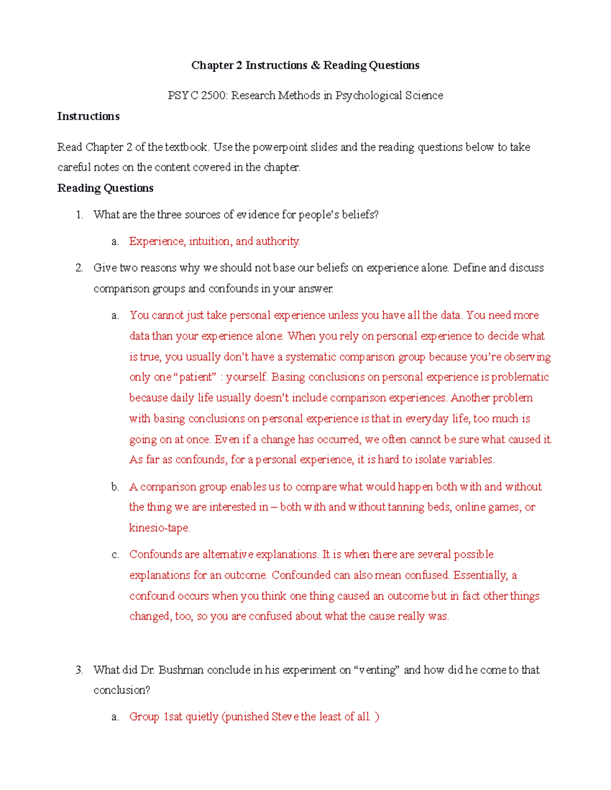 Chapter 2 Instructions & Reading Questions - Chapter 2 Instructions ...