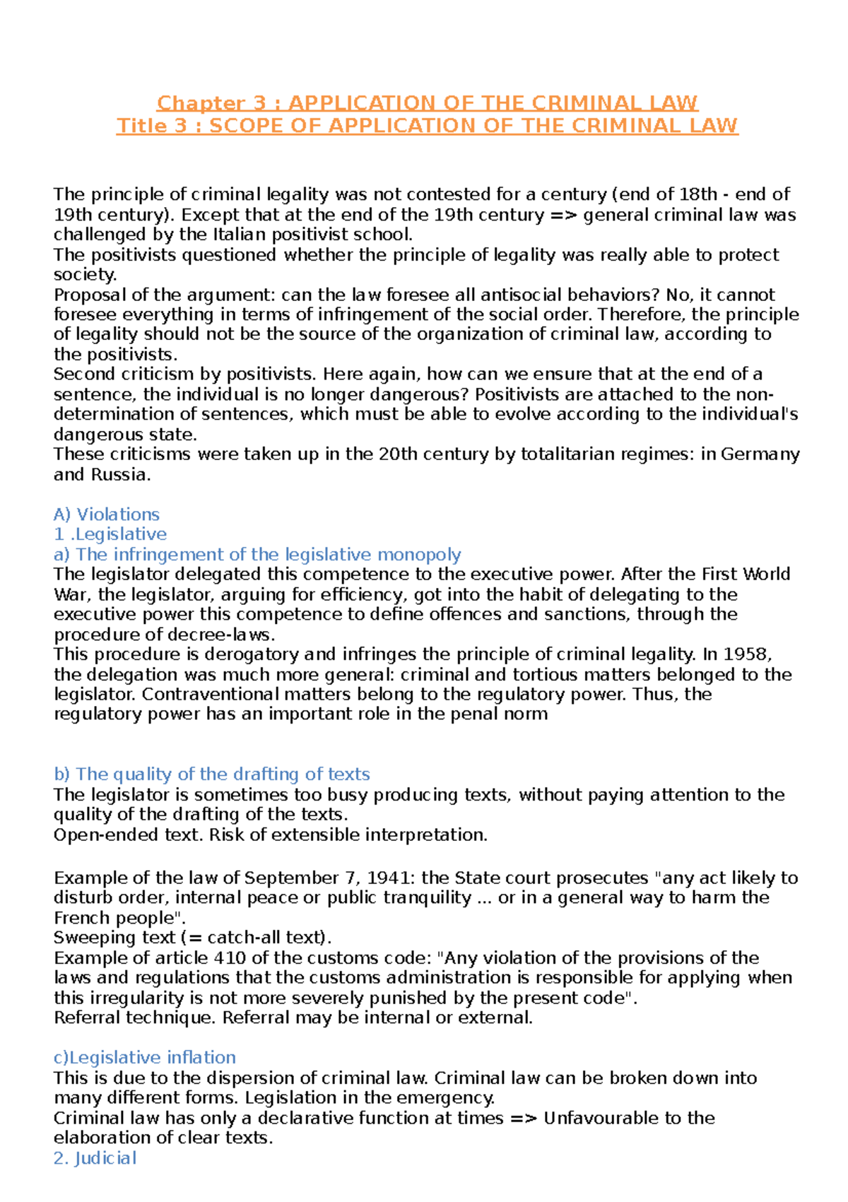 Criminal Law 21 - Chapter 3 : APPLICATION OF THE CRIMINAL LAW Title 3 ...