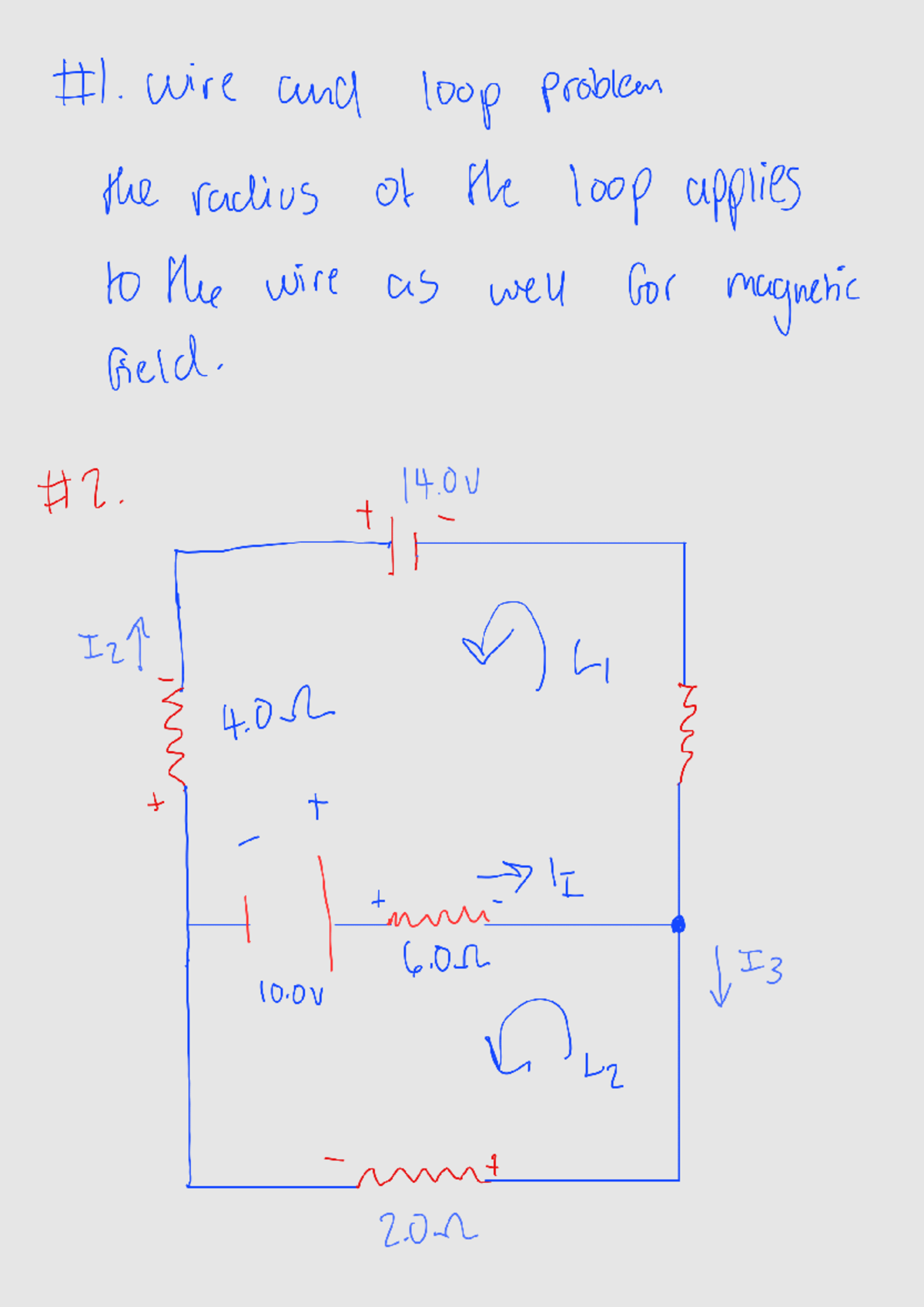 Loop Rule and junction rule notes - Phys 231 - wire and loop problem ...