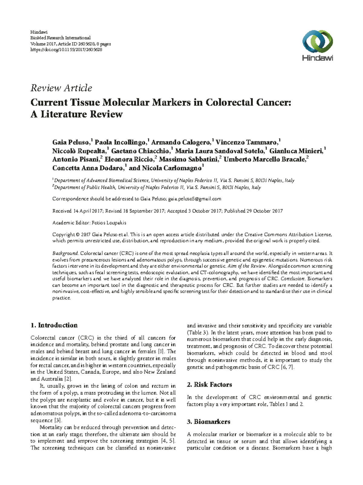 2605628 - cancer - Review Article Current Tissue Molecular Markers in ...