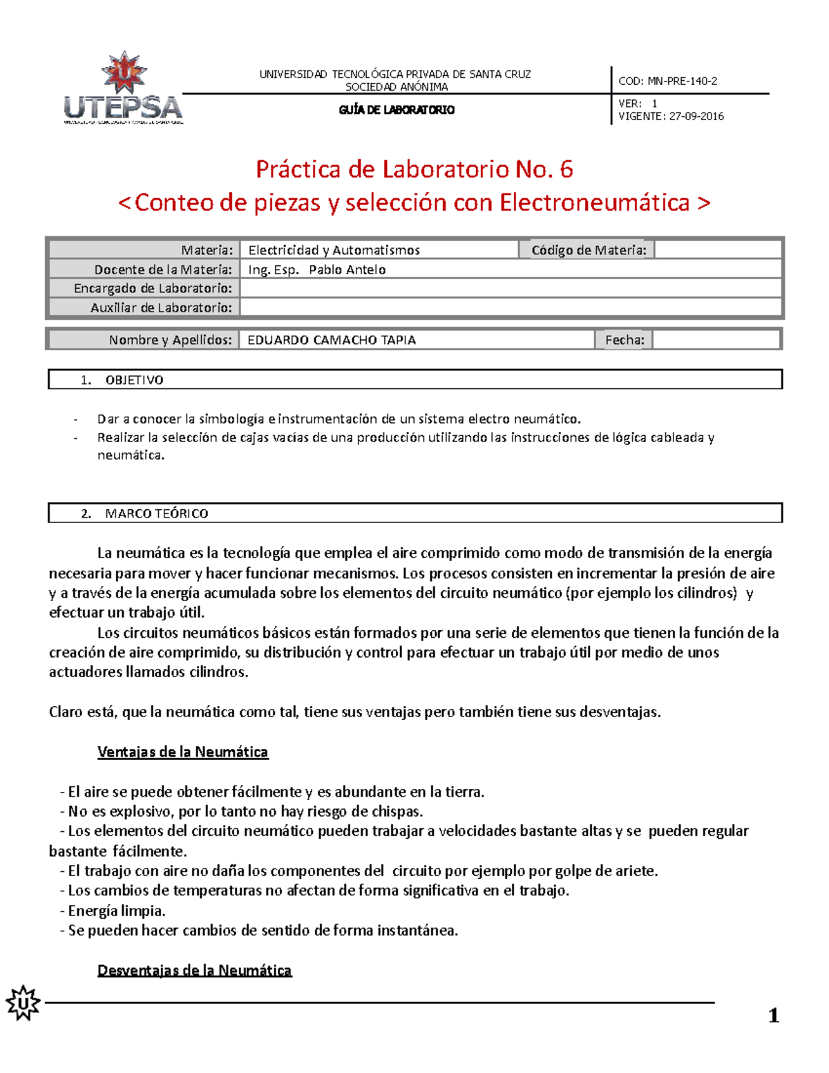 Práctica de Laboratorio No 6 - 6 - Studocu