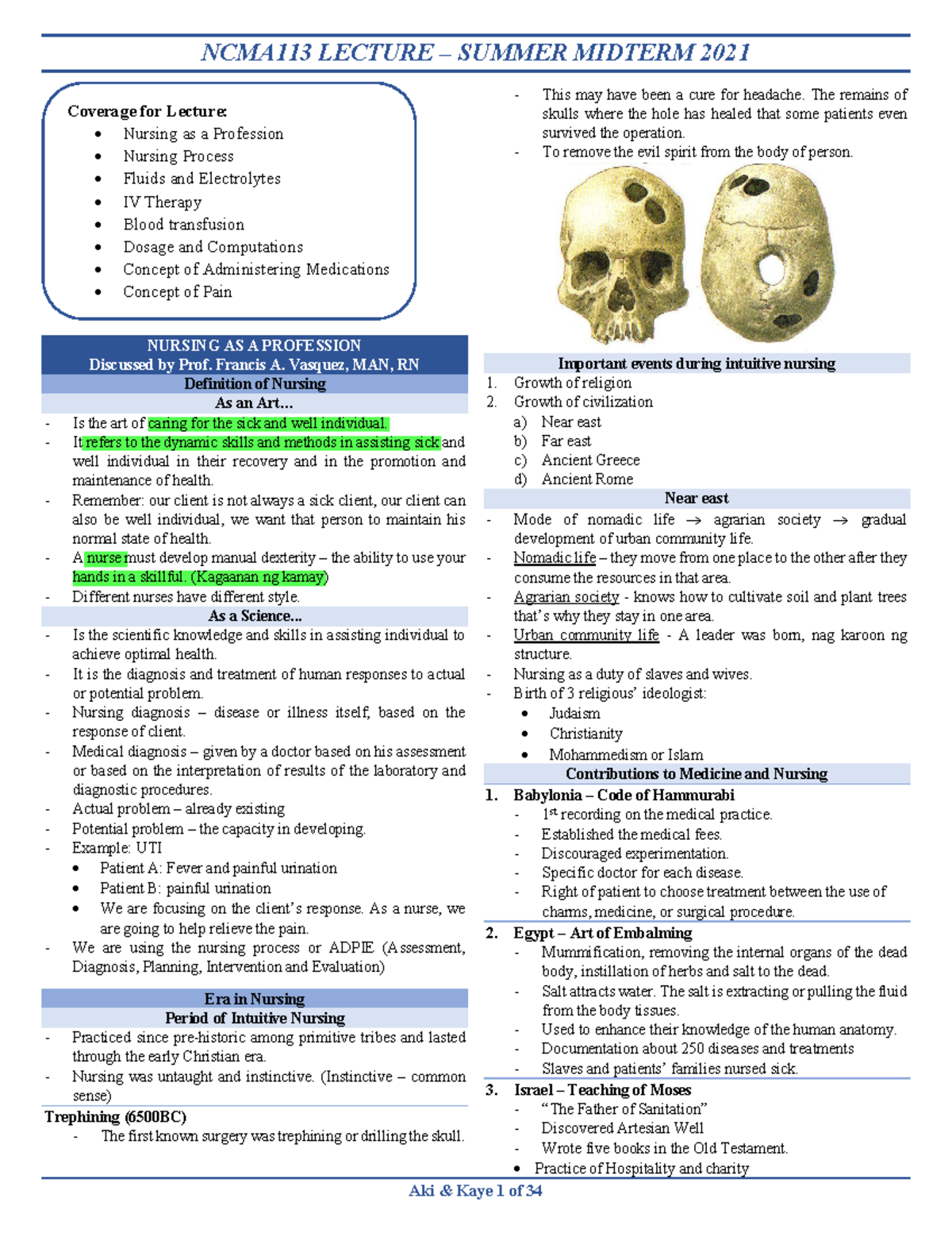 ️NCMA113- Lecture-2 - Sana makatulong - NCMA113 LECTURE – SUMMER ...