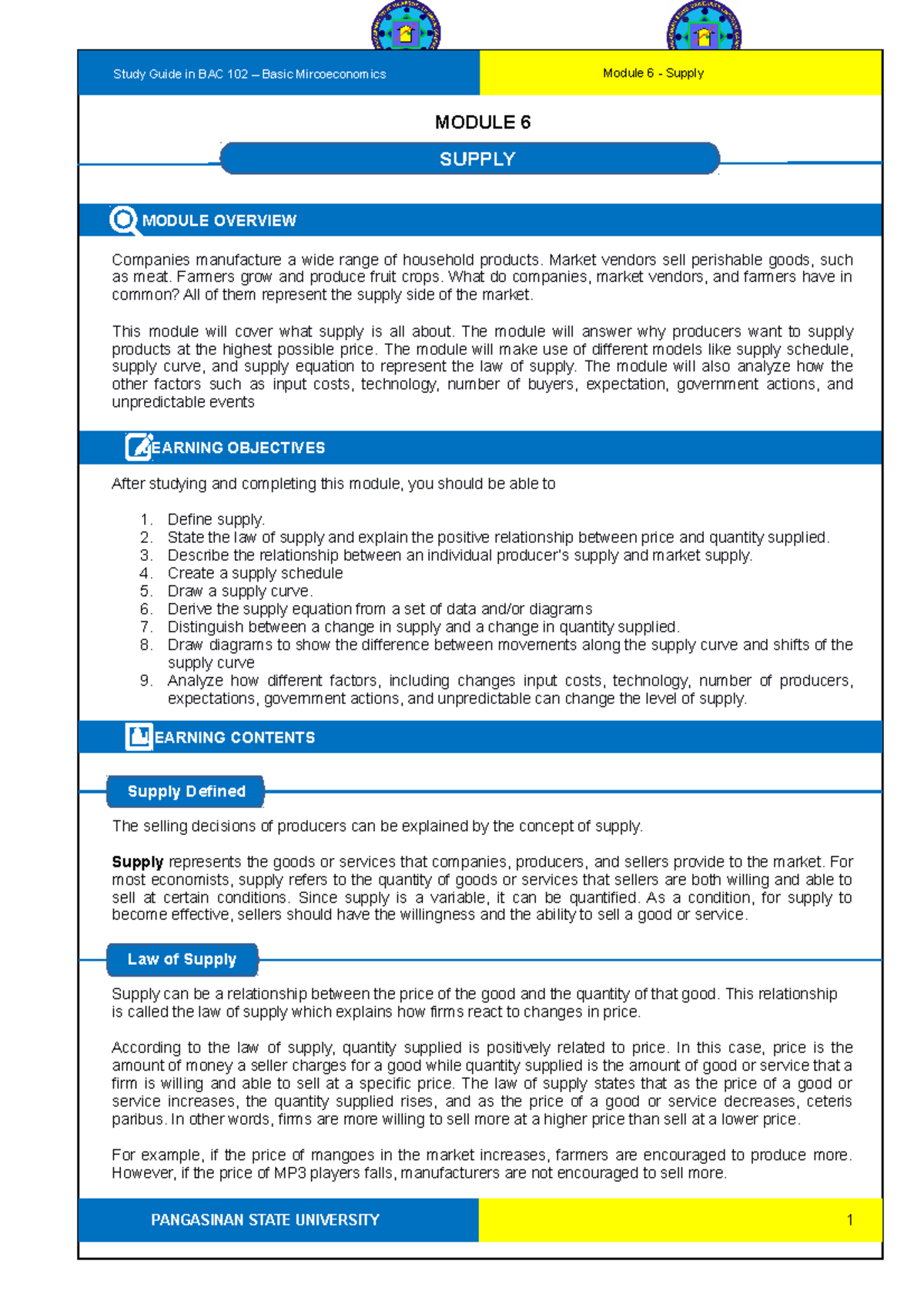 BAC-102-SG6 - For Microeconics - MODULE 6 MODULE OVERVIEW Companies ...