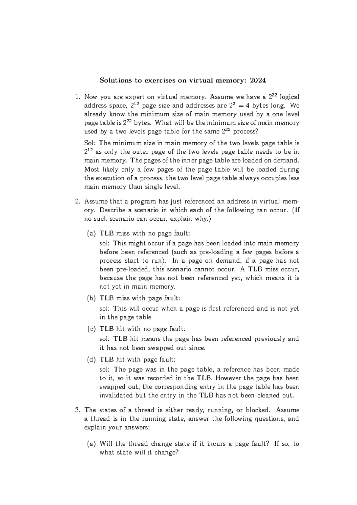 Solutions To Exercises On Virtual Memory 2024 - Solutions to exercises on virtual memory: 2024 ...