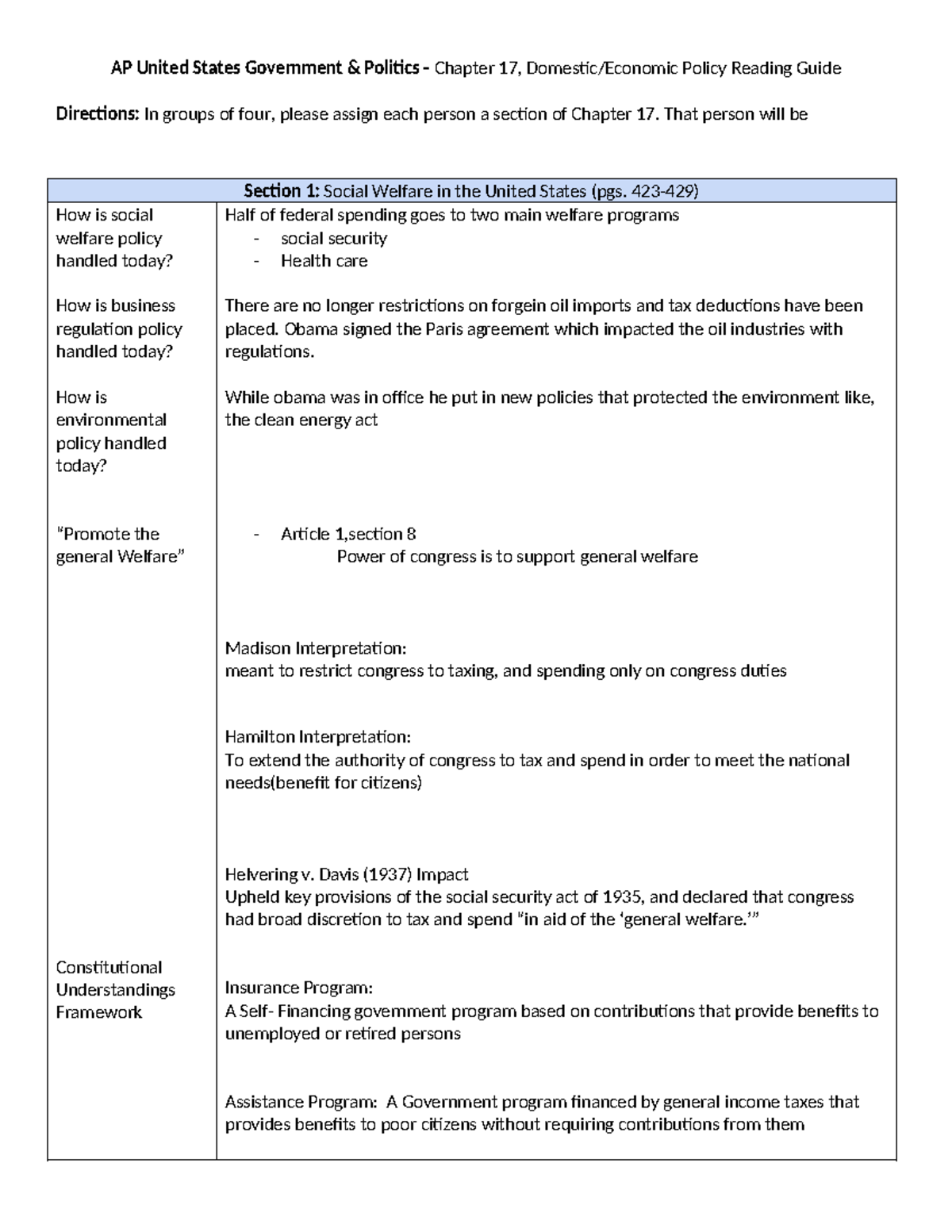 Chapter 17 Reading Guide Modified 22 23 - AP United States Government ...