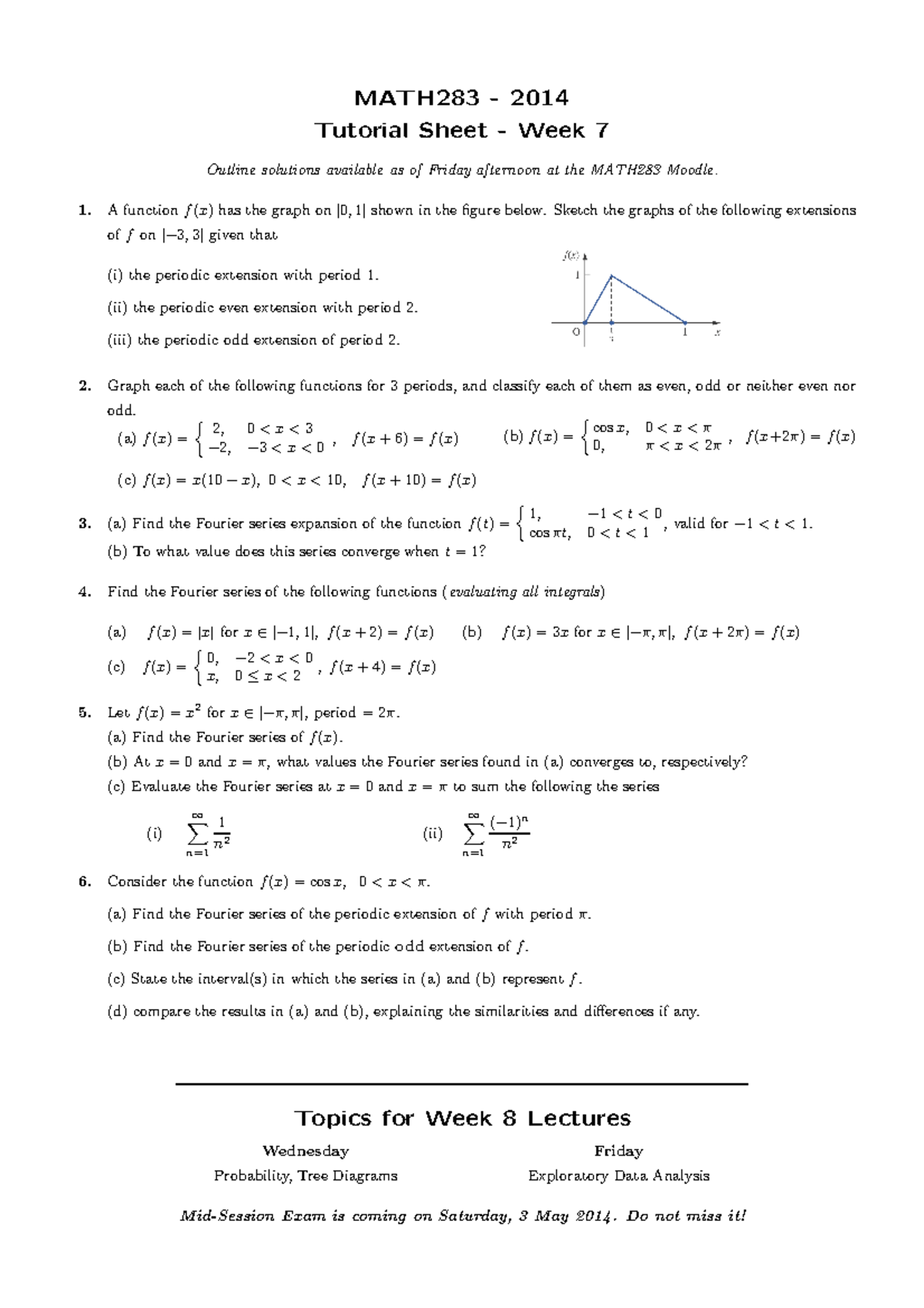 Advanced Engineering Mathematics and Statistics - Assignments - M283 ...