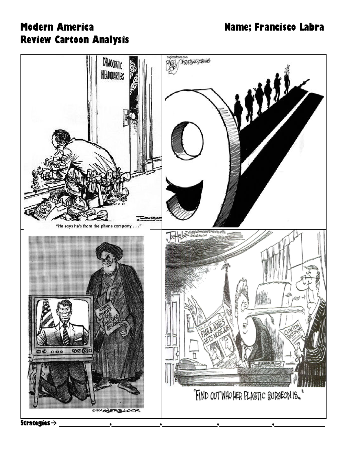 Cartoon review of modern america (unit 12) EOC practice - Modern ...