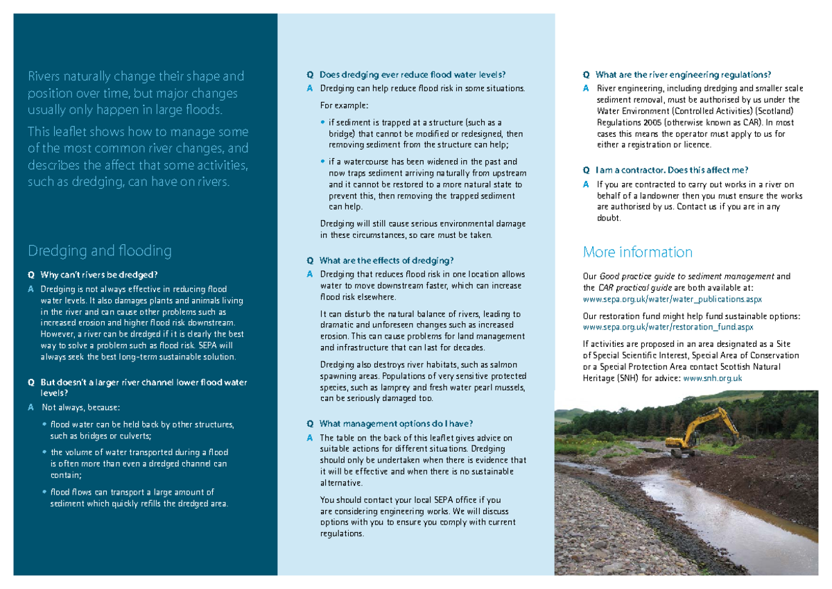 Floods dredging and river changes - Rivers naturally change their shape ...