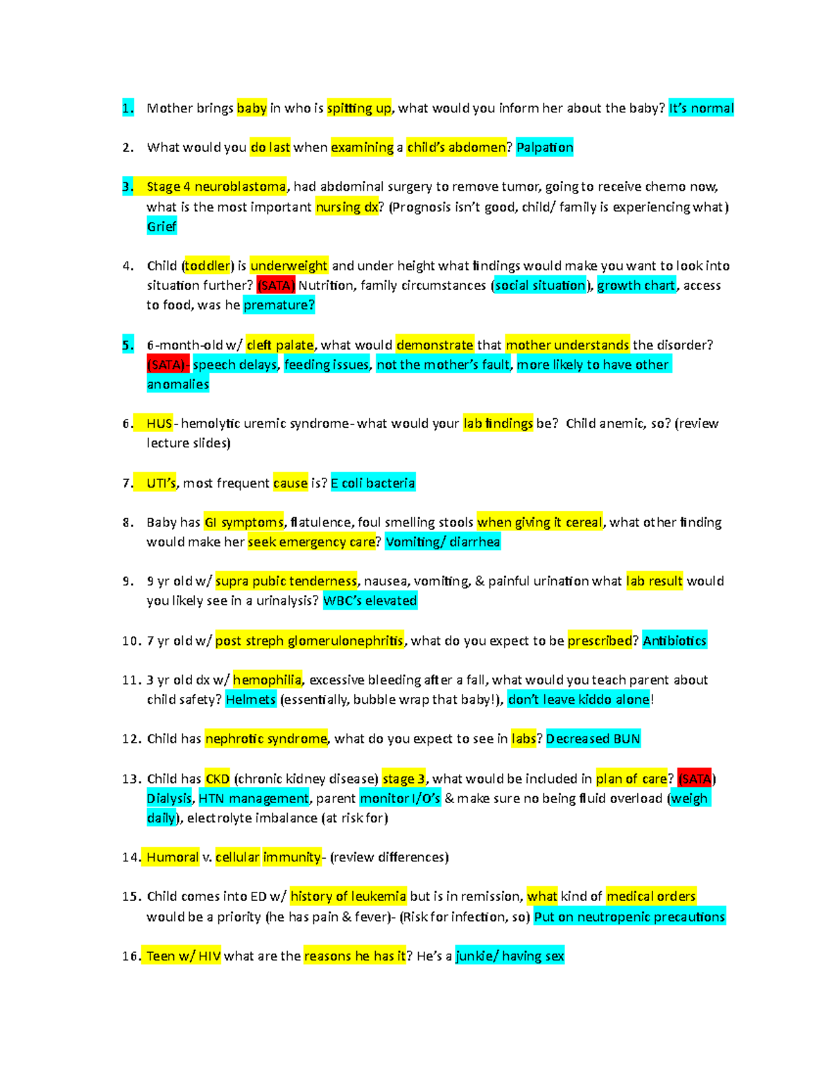 Peds- 243- Exam 3 Notes-1 - NUR243 - ECPI University - Studocu