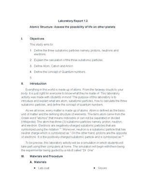 CHM 001 Laboratory Report 4 - Laboratory Report 4. Ideal Gas Law: Build Your Own Temperature ...