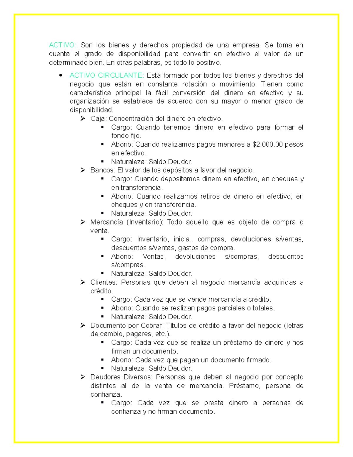 Diccionario Contable - ACTIVO: Son los bienes y derechos propiedad de ...